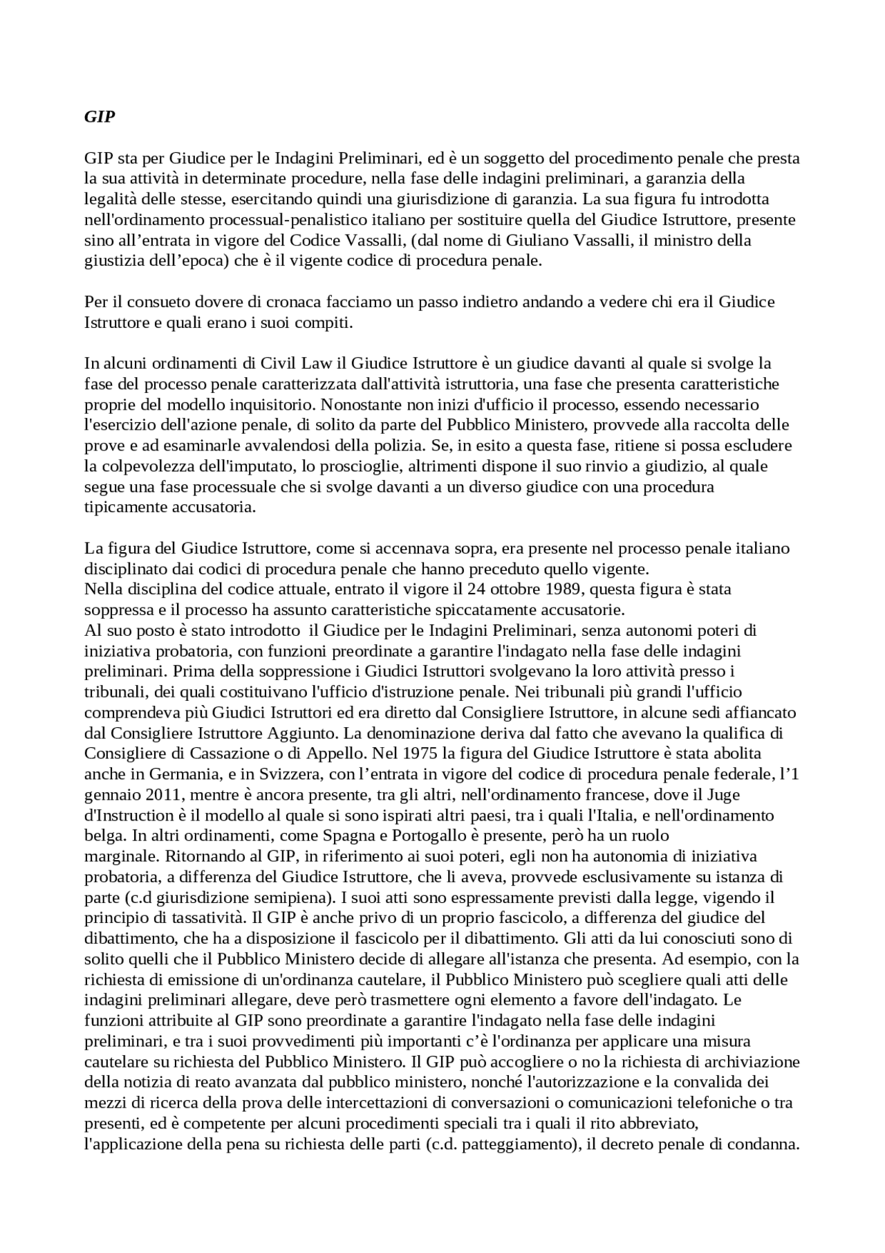 Riassunti indagini preliminari e gip-gup - Docsity