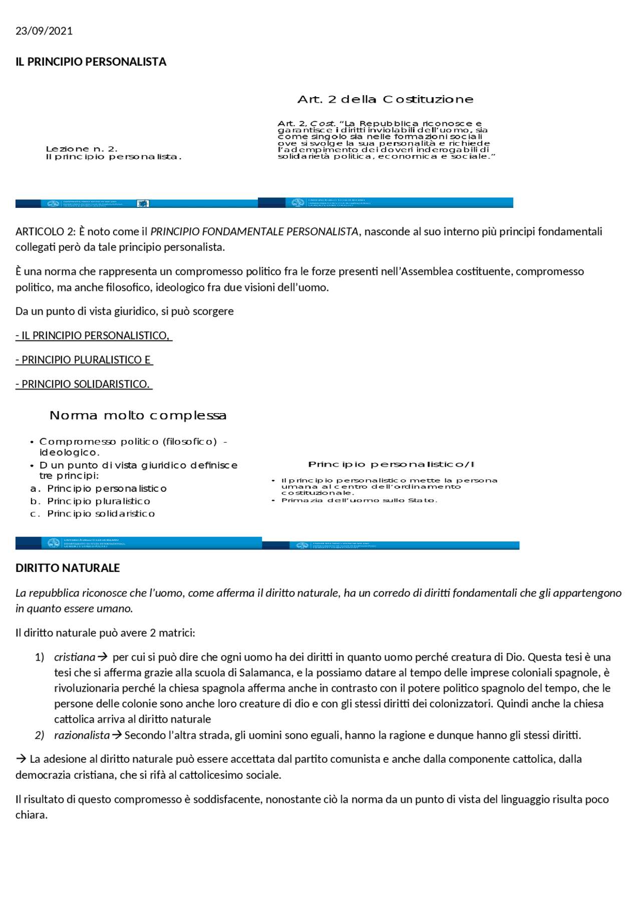 Appunti Lezione I Principi Fondamentali Docsity