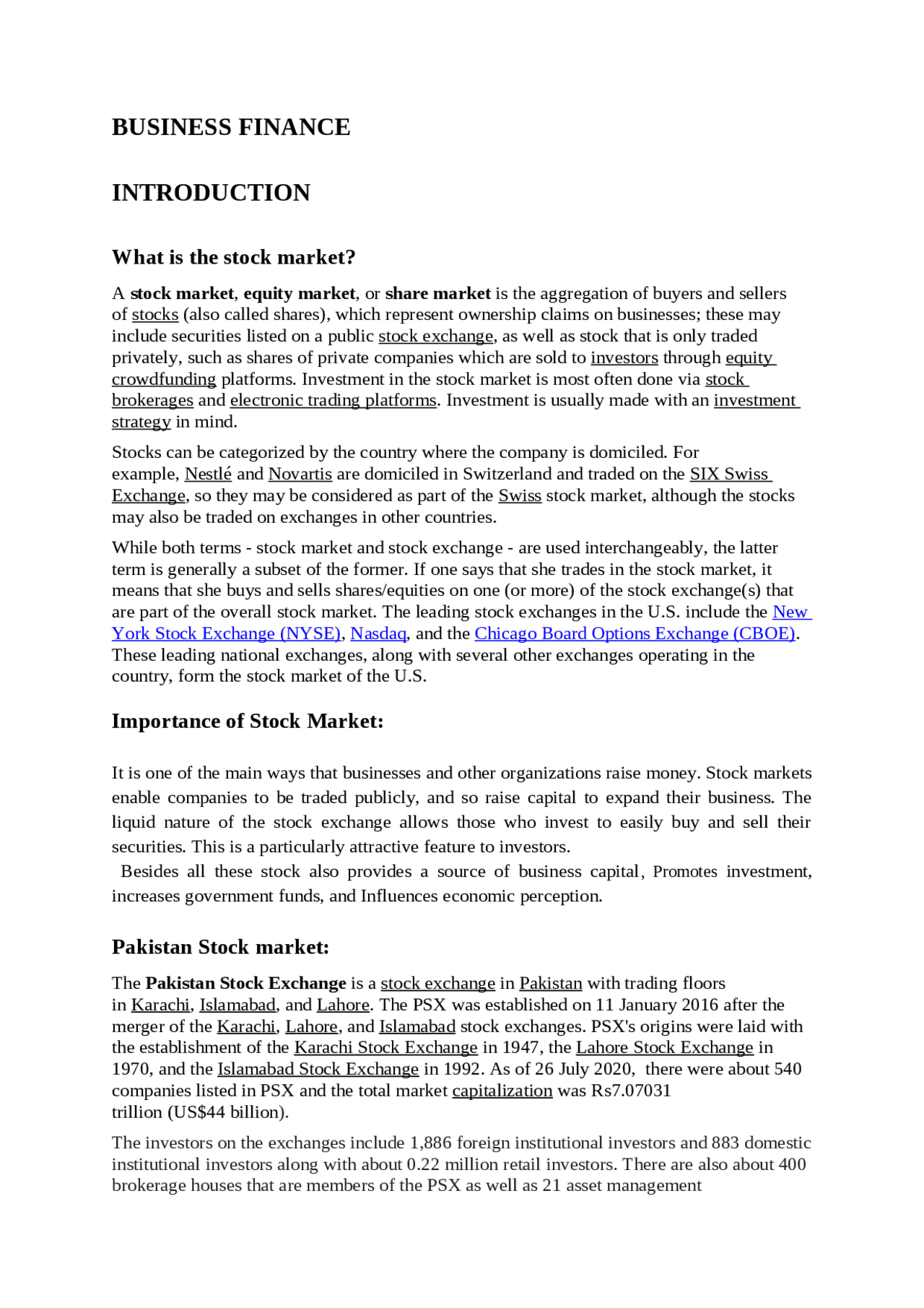 Business finance is all about managing and raising of funds. - Docsity