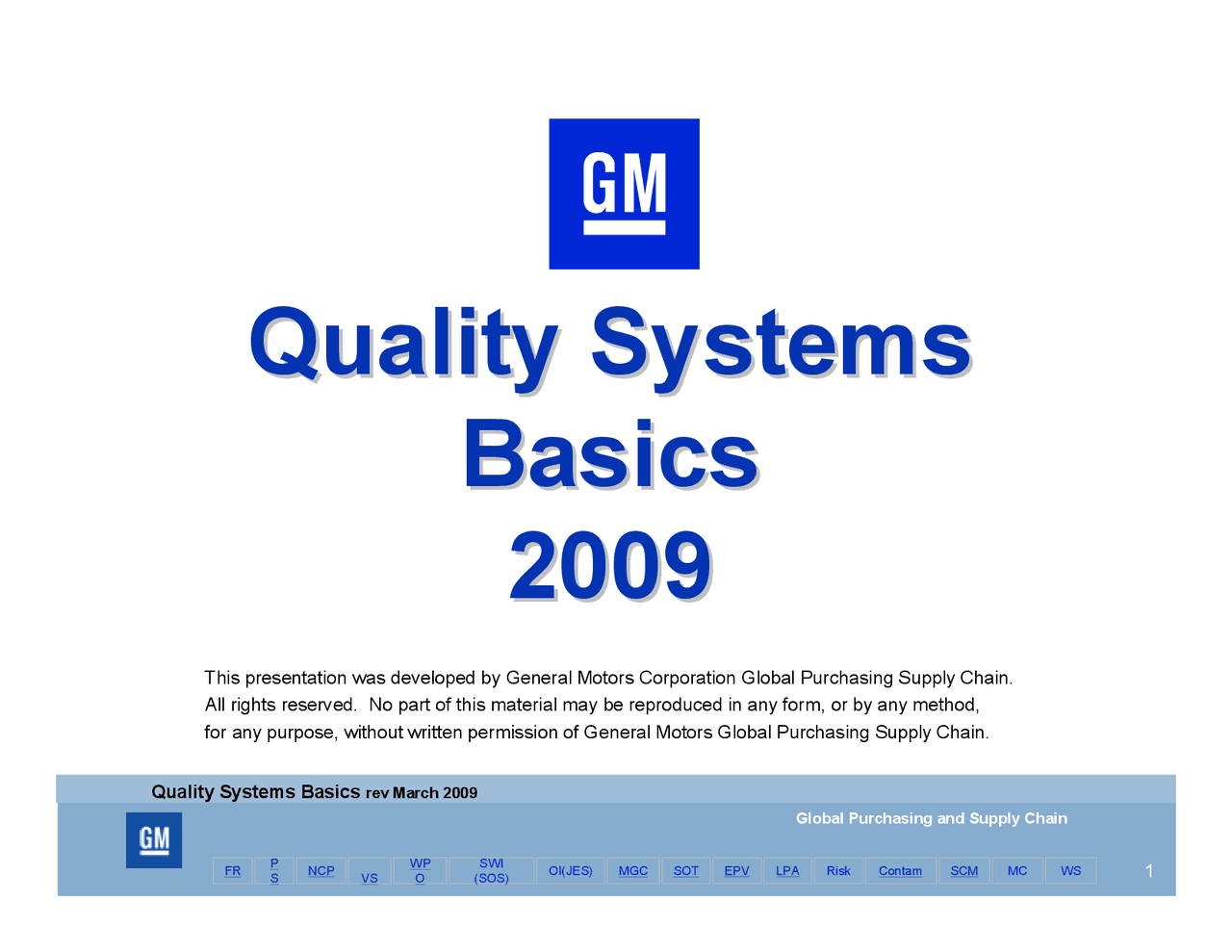 Quality System GM - Basics Overview | Manuais, Projetos, Pesquisas ...