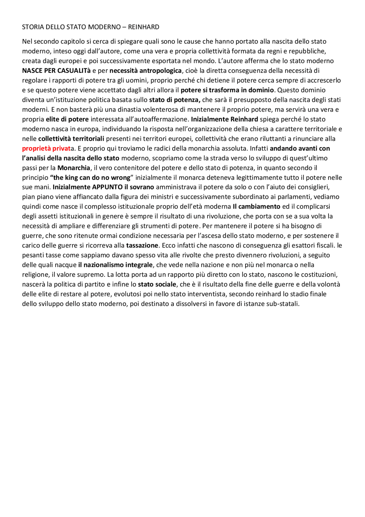 Storia Dello Stato Moderno Docsity