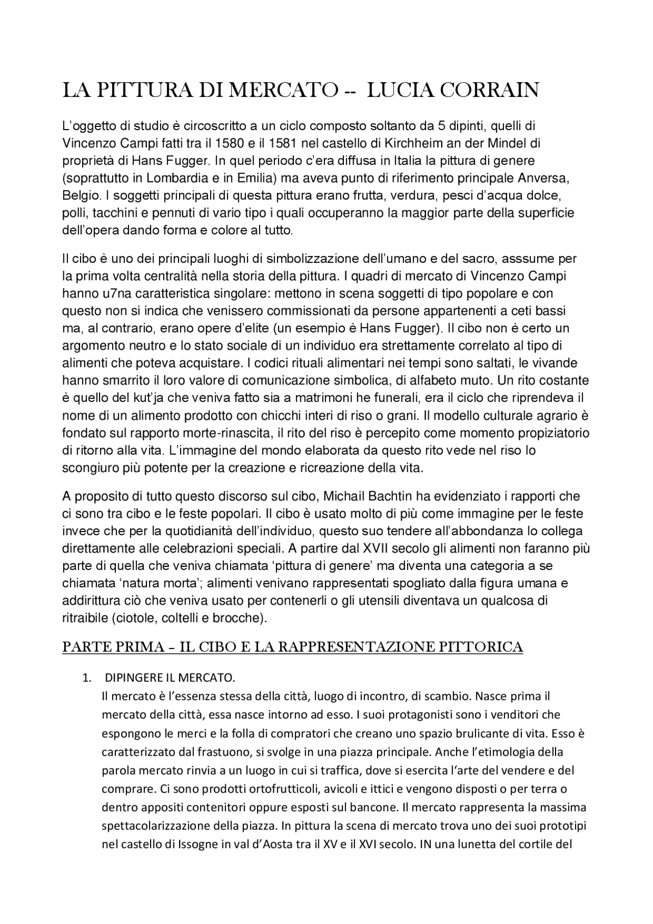 Riassunto Di Pittura Di Mercato Docsity