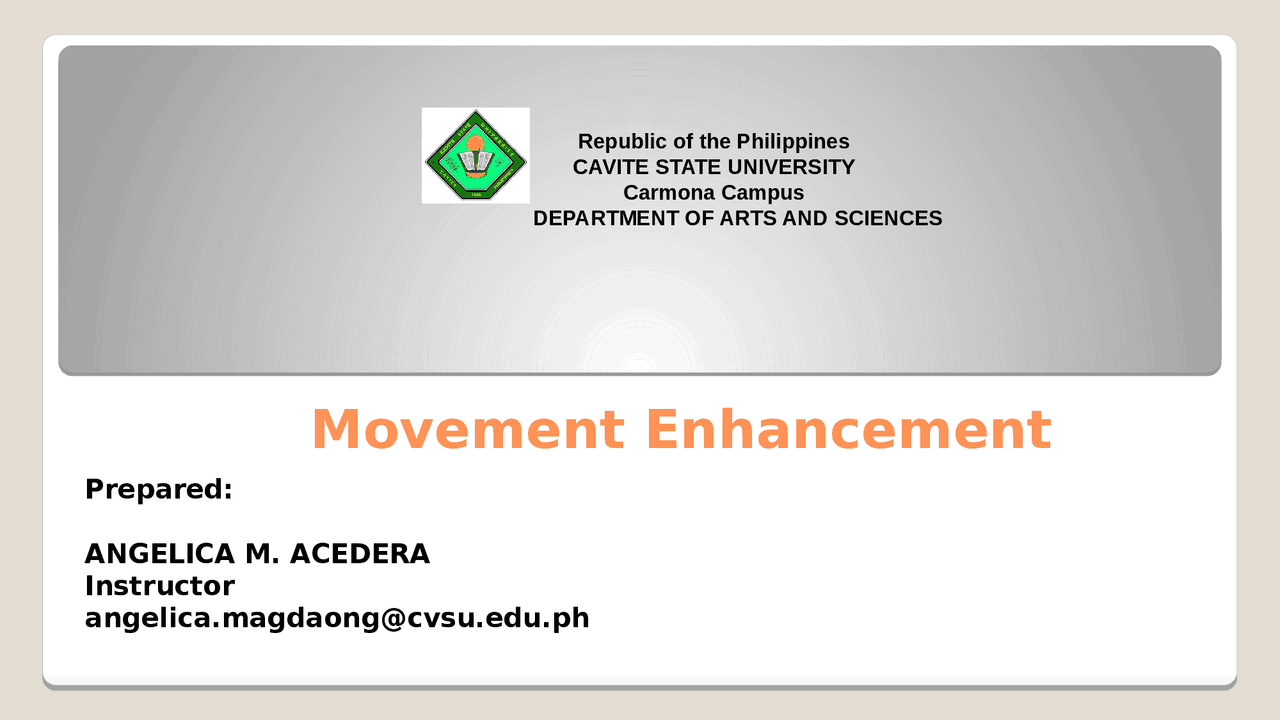 Movement And Enhancement Docsity
