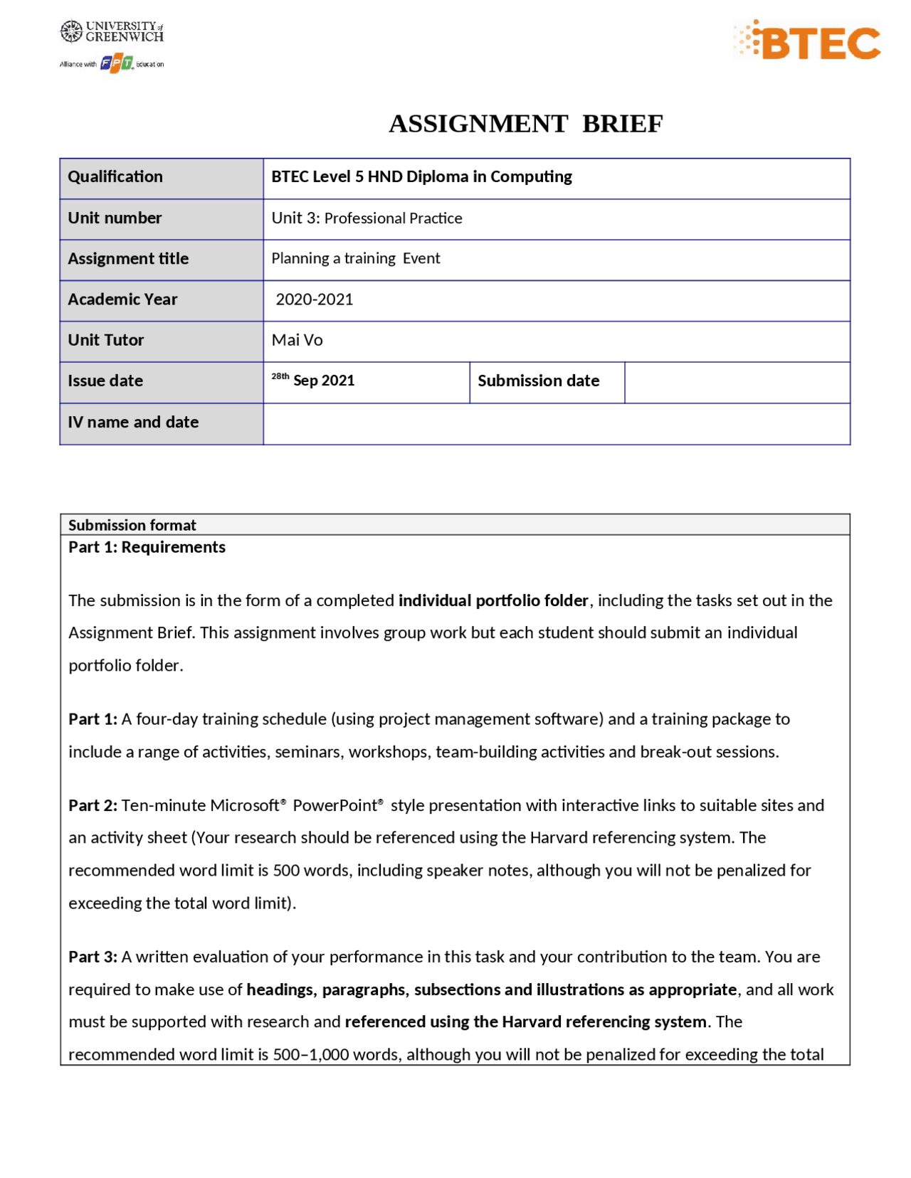 Assignment 1 Brief 2020 Docsity
