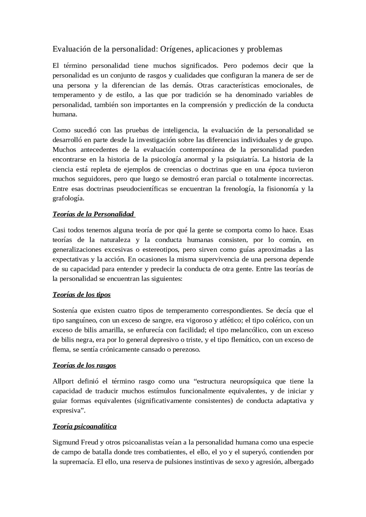 Resúmenes De Psicología Docsity