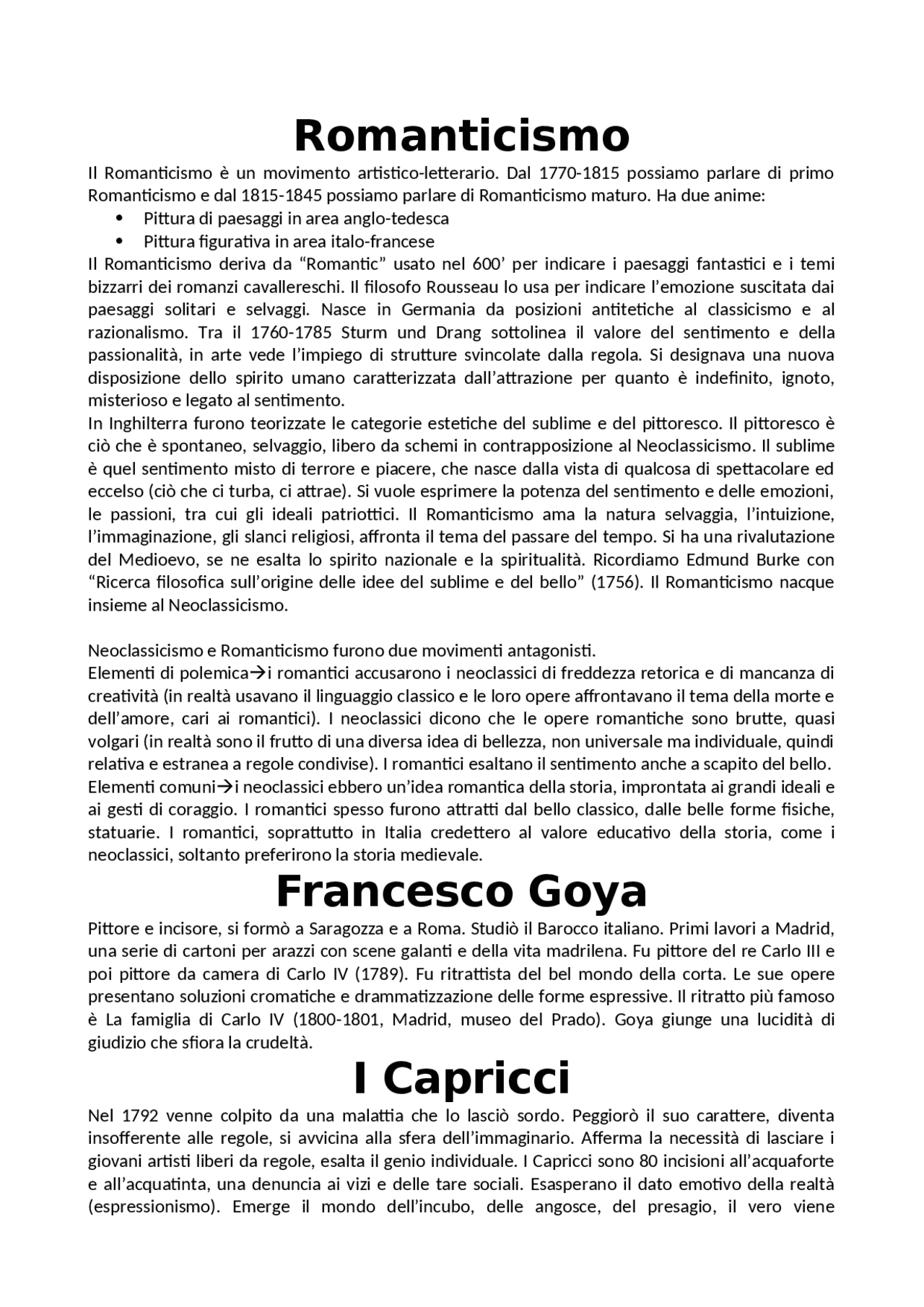 Arte e territorio- romanticismo - Docsity