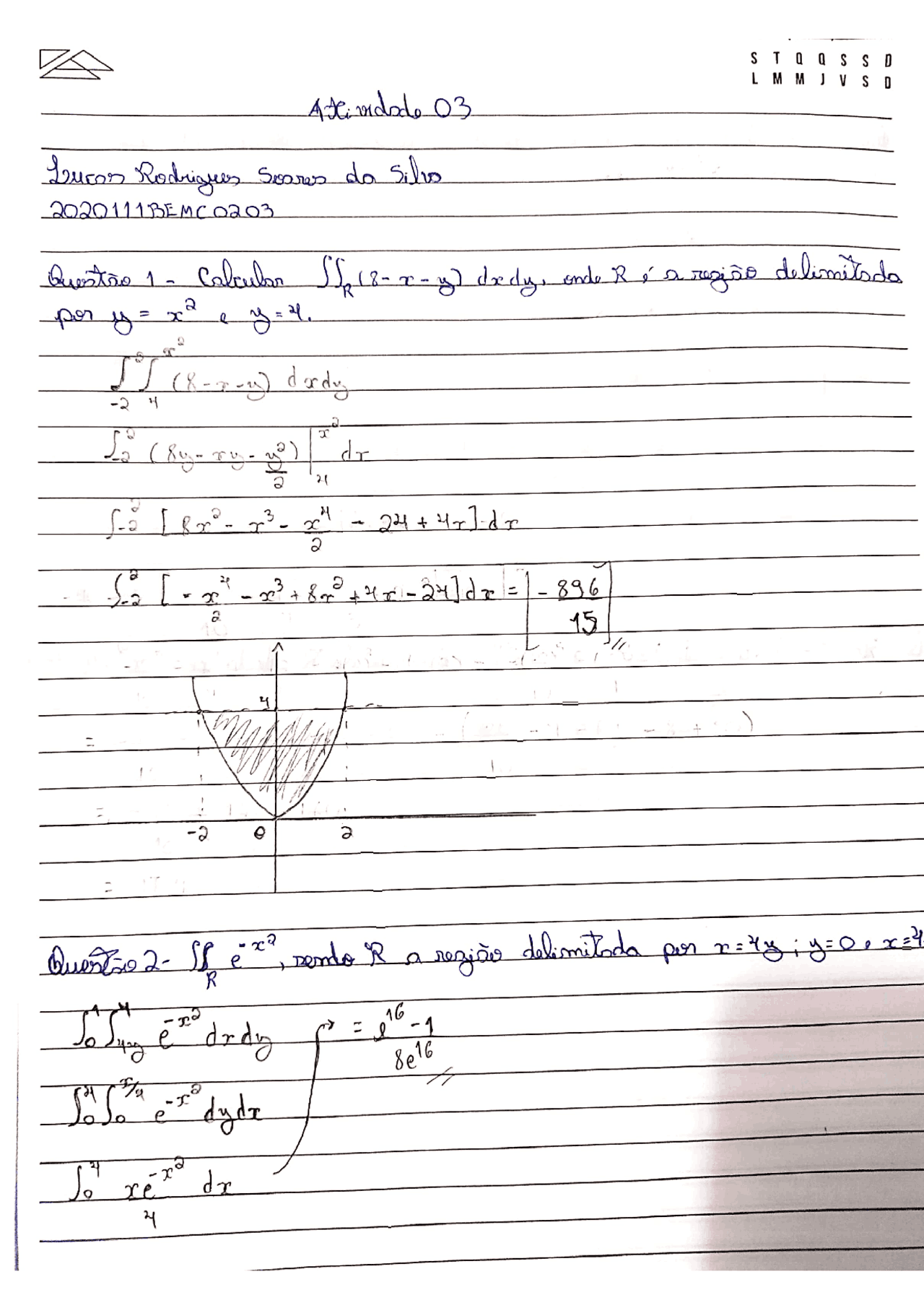 Exercicio Resolvido De Calculo Docsity