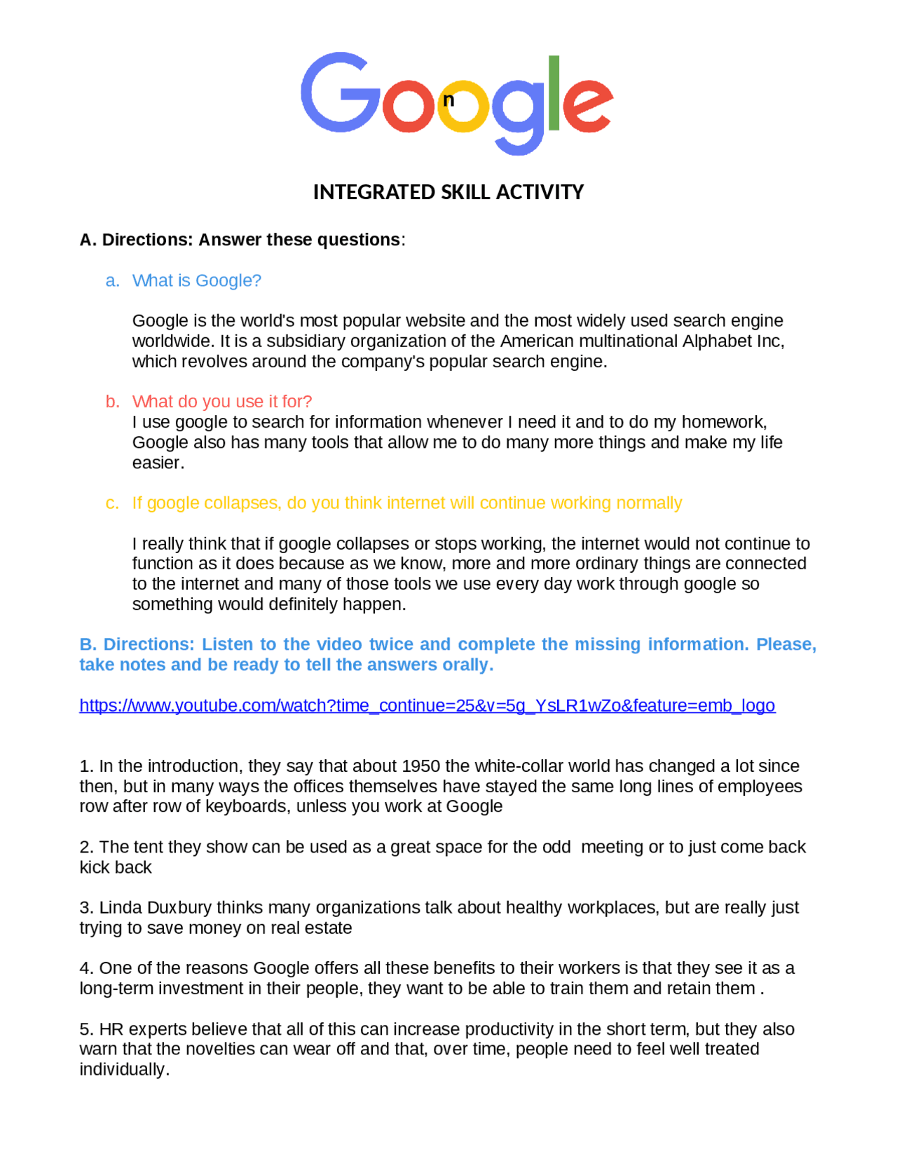 Reading And Writing Integrate Skill Docsity