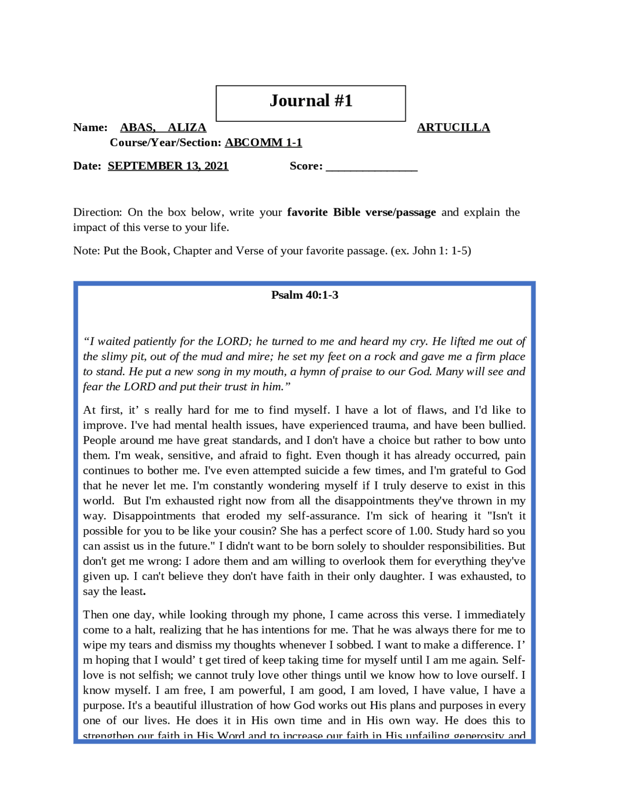 Favorite Bible verse/passage and Why? | High school final essays ...