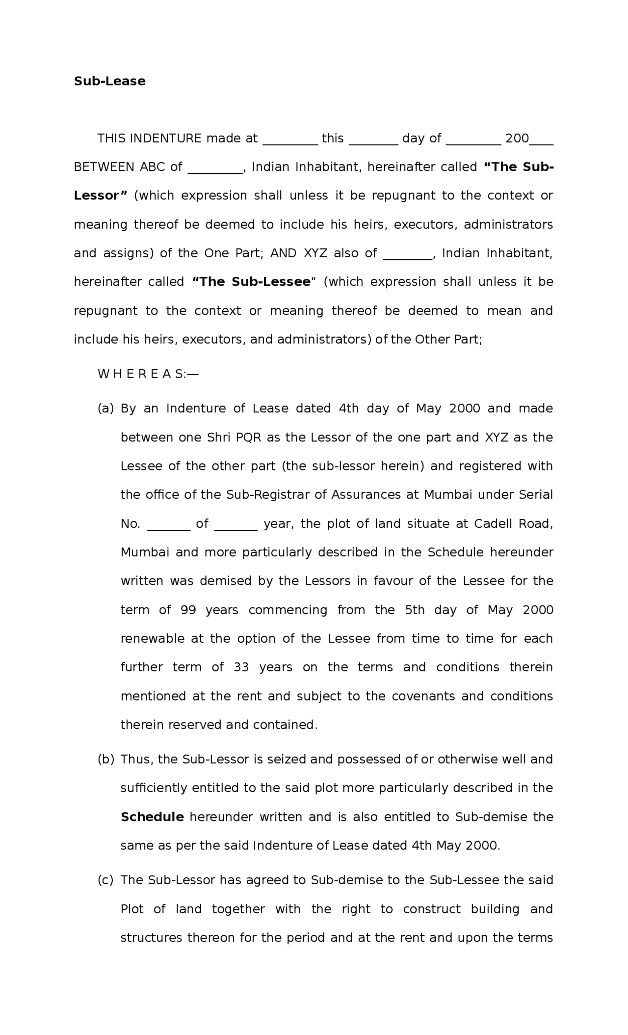 LEGAL FORMAT OF DOCUMENT - Docsity