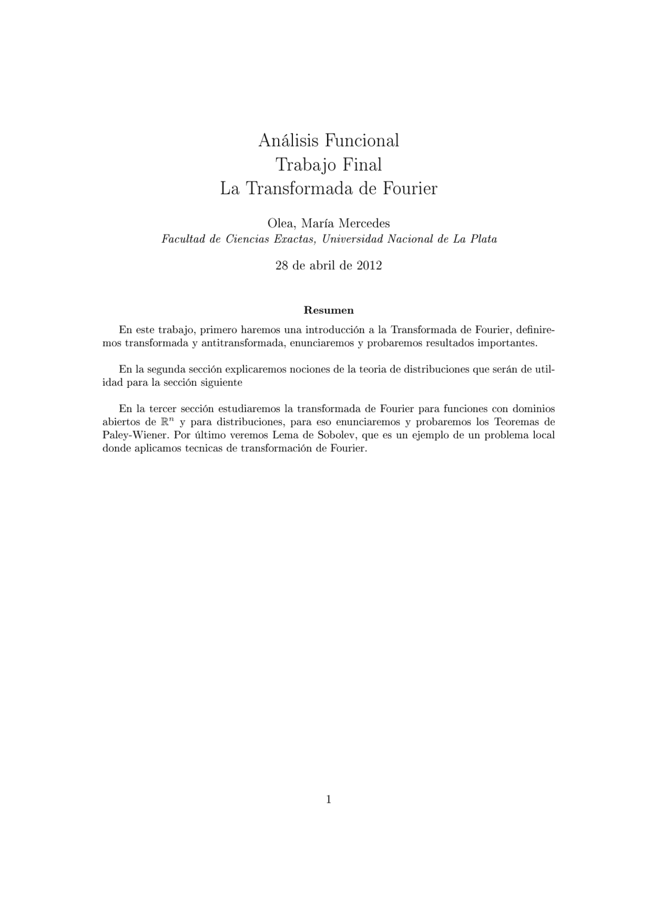Transformada de fourier - Docsity