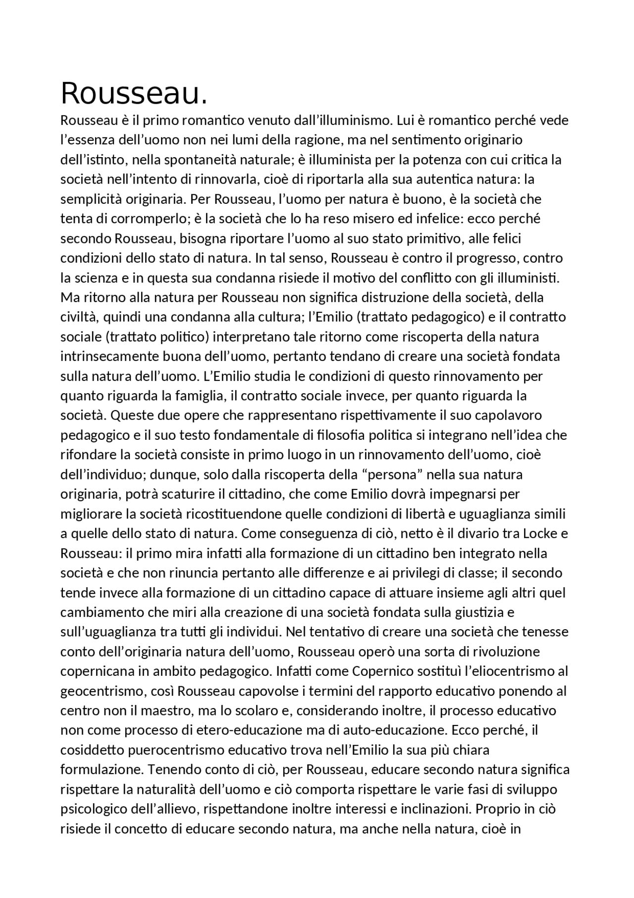 Rousseau E Lemilio Docsity