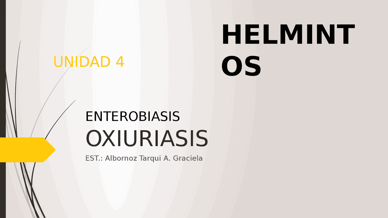 Oxiuriasis resumen en diapositivas | Diapositivas de Parasitología ...