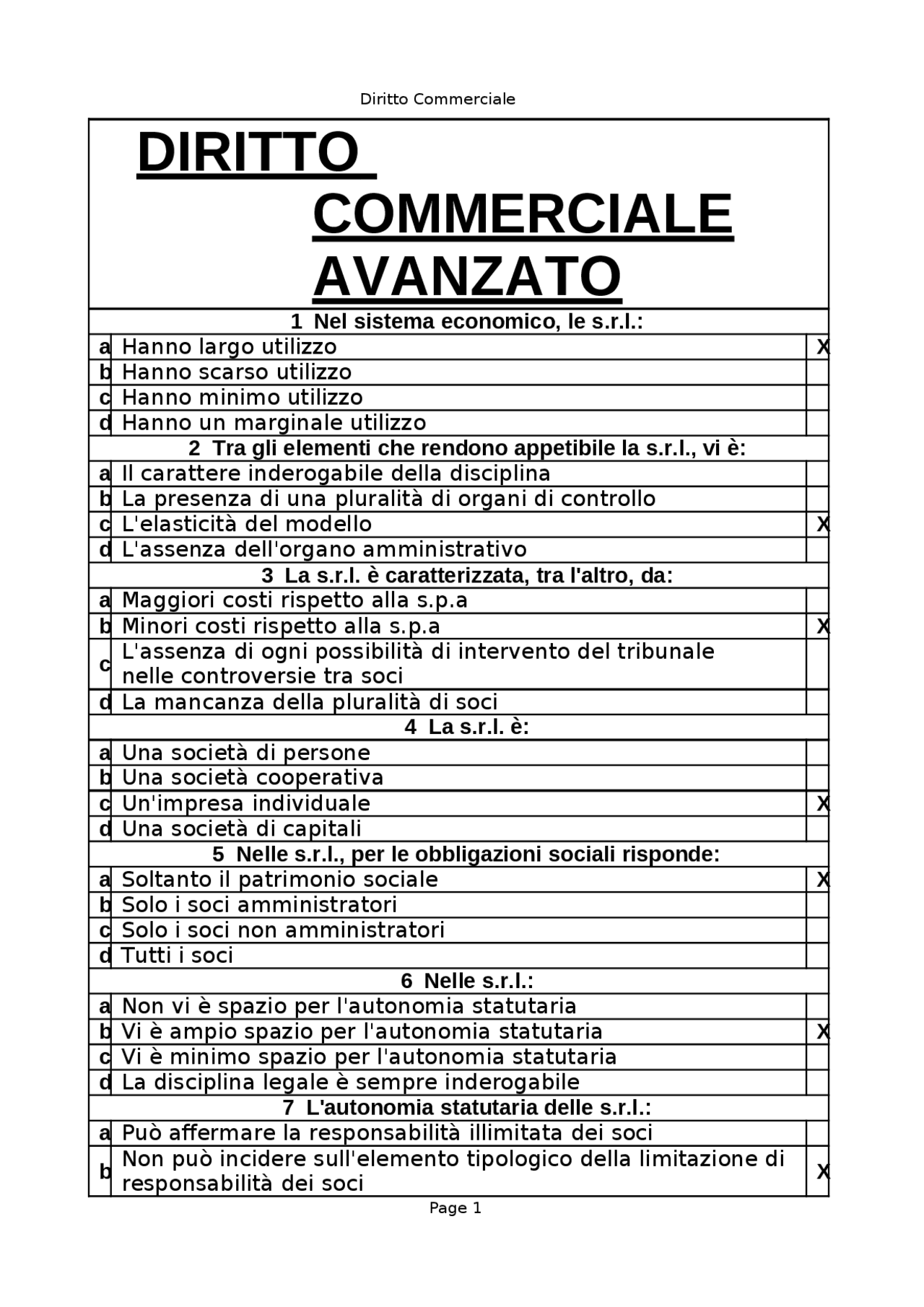 Diritto Commerciale Avanzato Scienze Giuridiche L14 Mercatorum Docsity