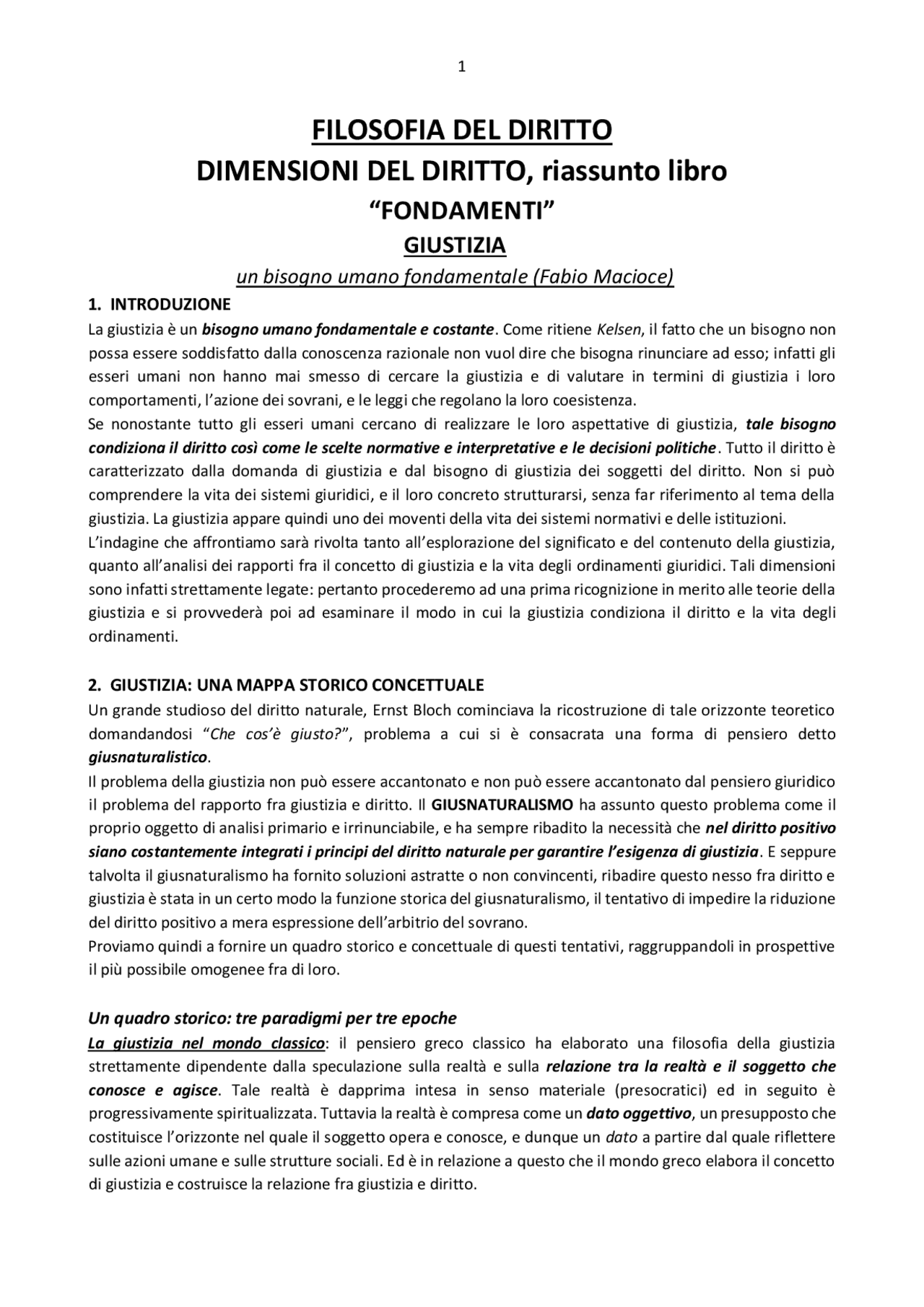 Riassunto Dimensioni Del Diritto Docsity