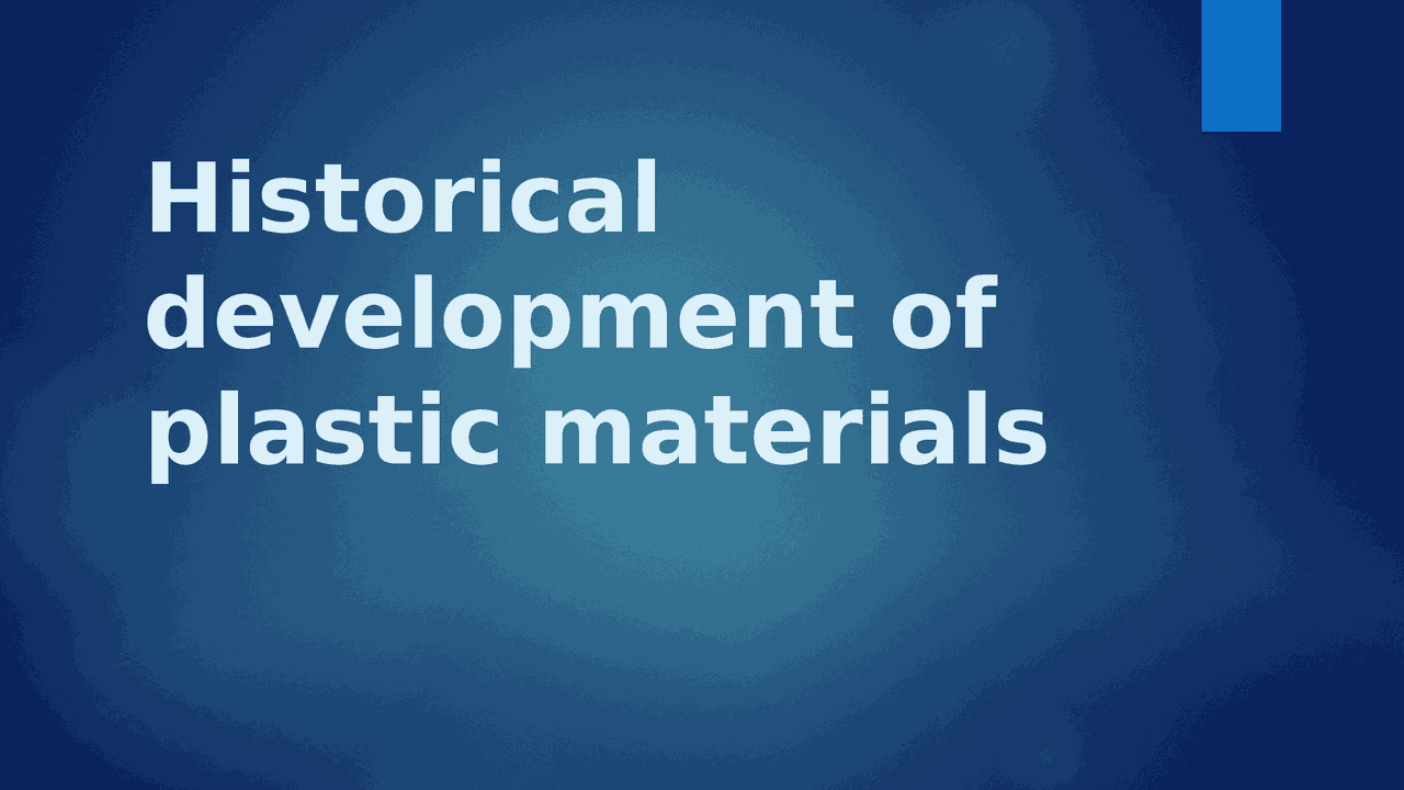 Lecture Note About First Plastics Docsity