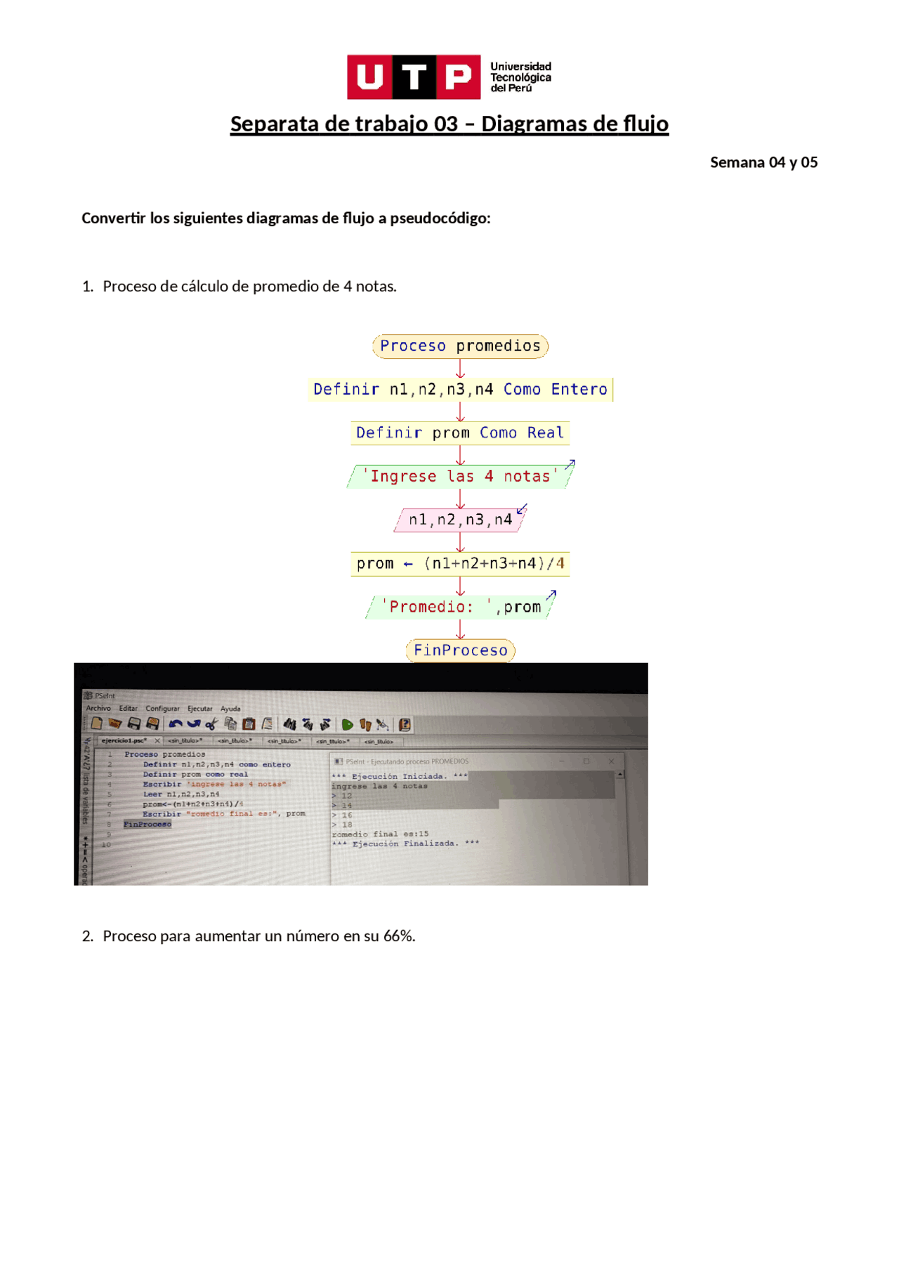 Ejercicios de conversión de diagramas de flujo a pseudocódigo | Ejercicios de Diseño de ...