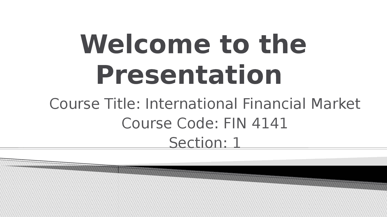 Presentation Slides For Finance Docsity