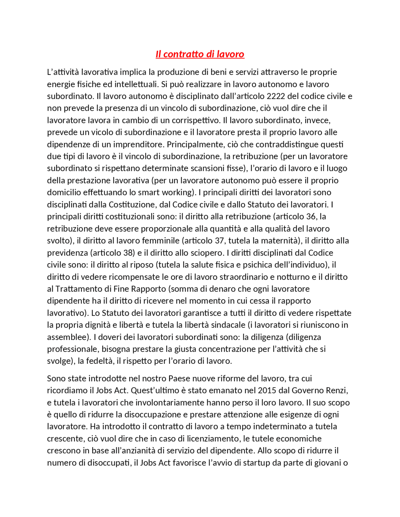 Riassunto Educazione Civica Docsity
