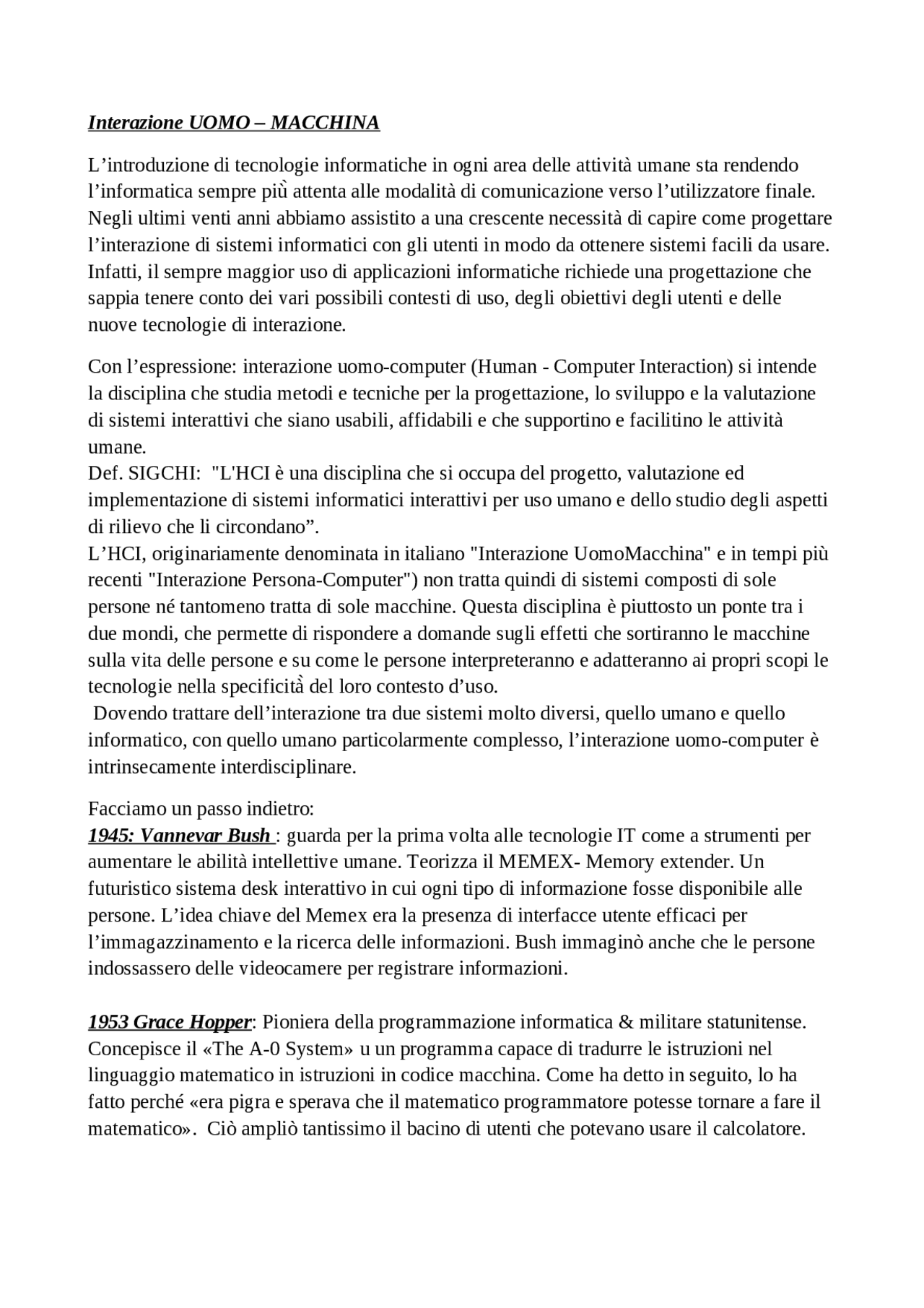 Slide di Interazione uomo- macchina - Docsity