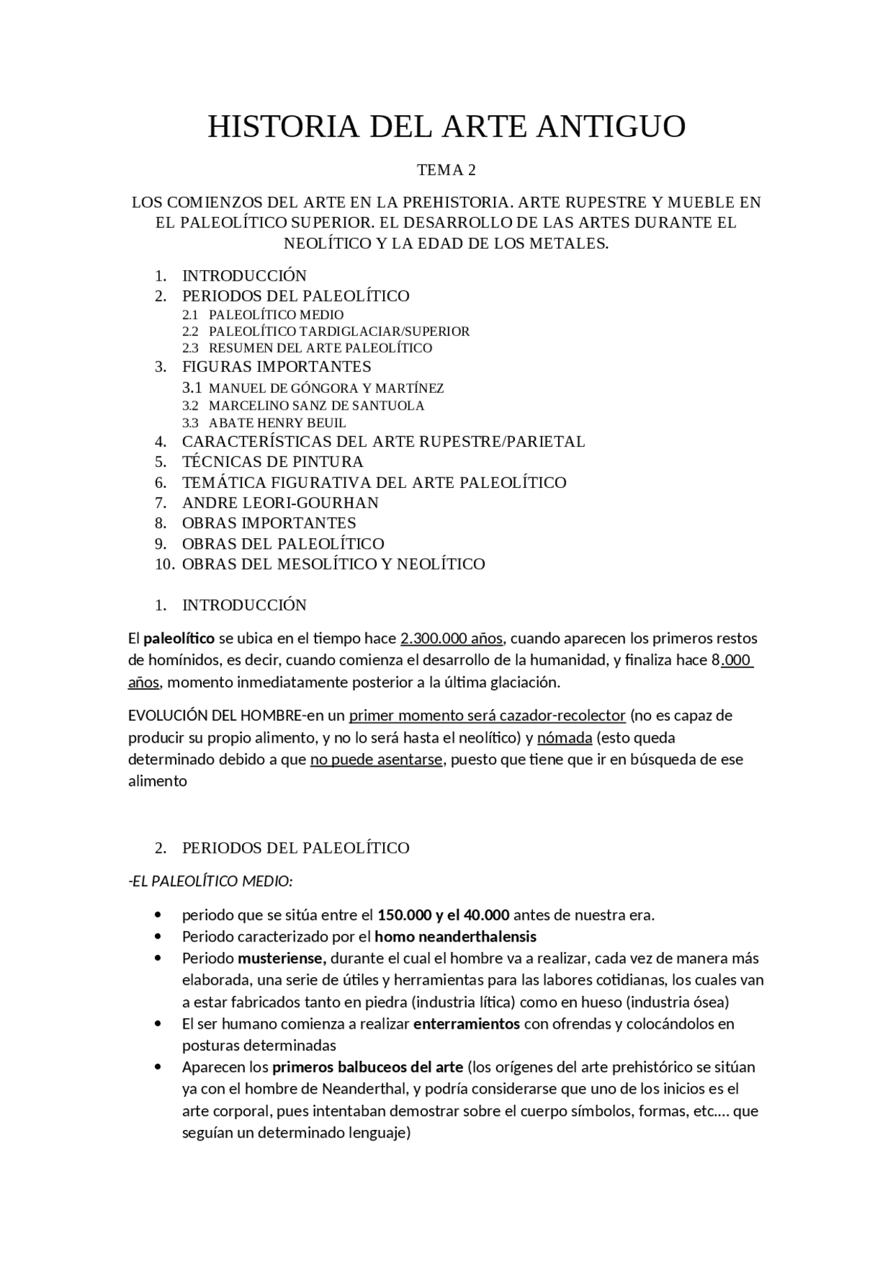 TEMA 1 HISTORIA DEL ARTE ANTIGUO - Docsity