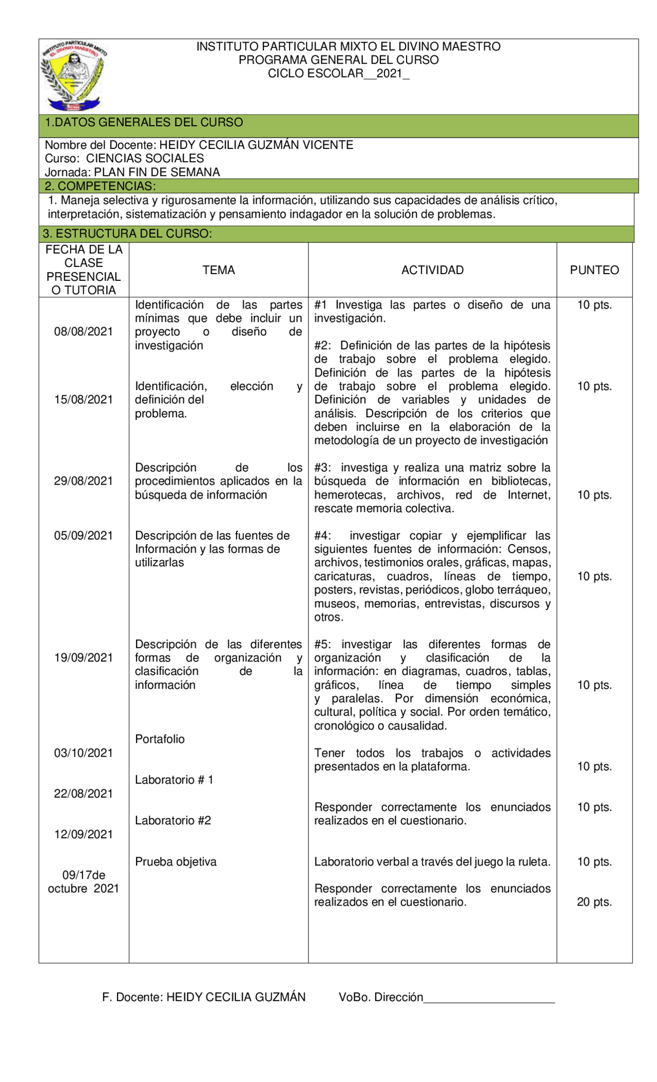 Planificaciones De Curso Notes De Scienze Umane E Sociali Docsity