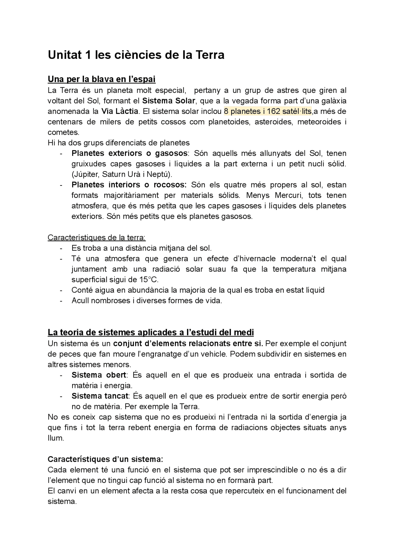 Resumen Tema 1 Ciències De La Terra Docsity