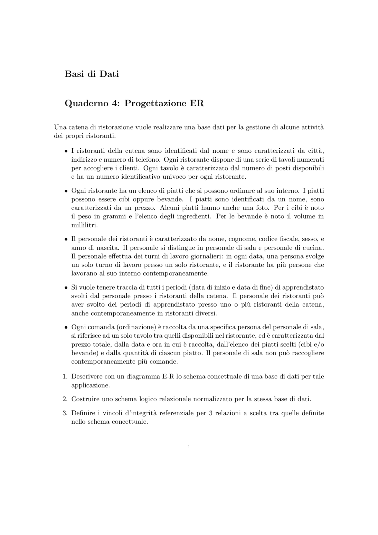 Testo E Soluzione Homework 4 Basi Di Dati Prof Farinetti Laura Docsity