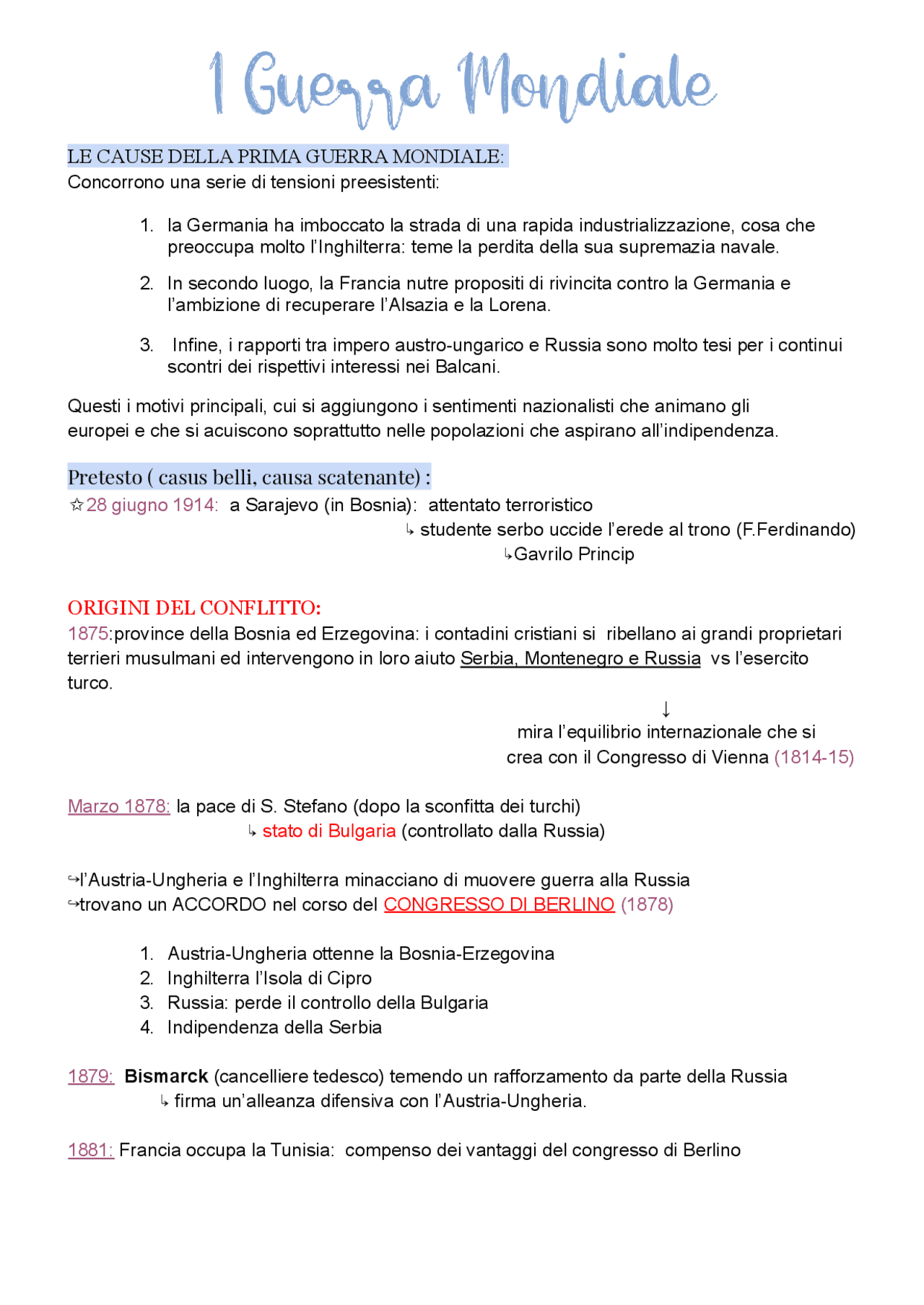 Appunti Di Storia Per La Maturità Docsity