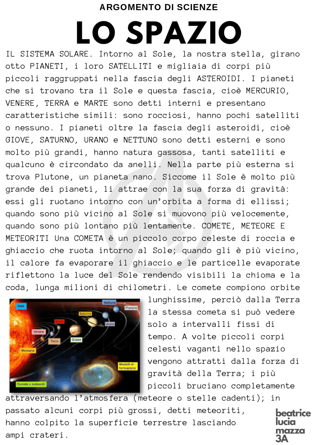 Lo Spazio Le Comete Le Galassie Ecc Docsity