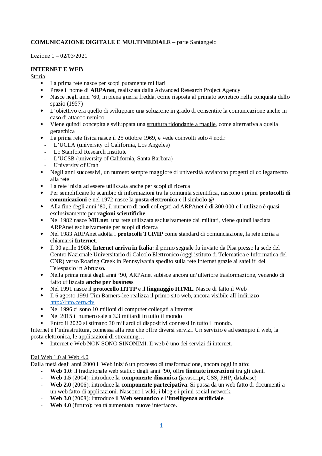 Comunicazione Digitale E Multimediale Modulo A Docsity