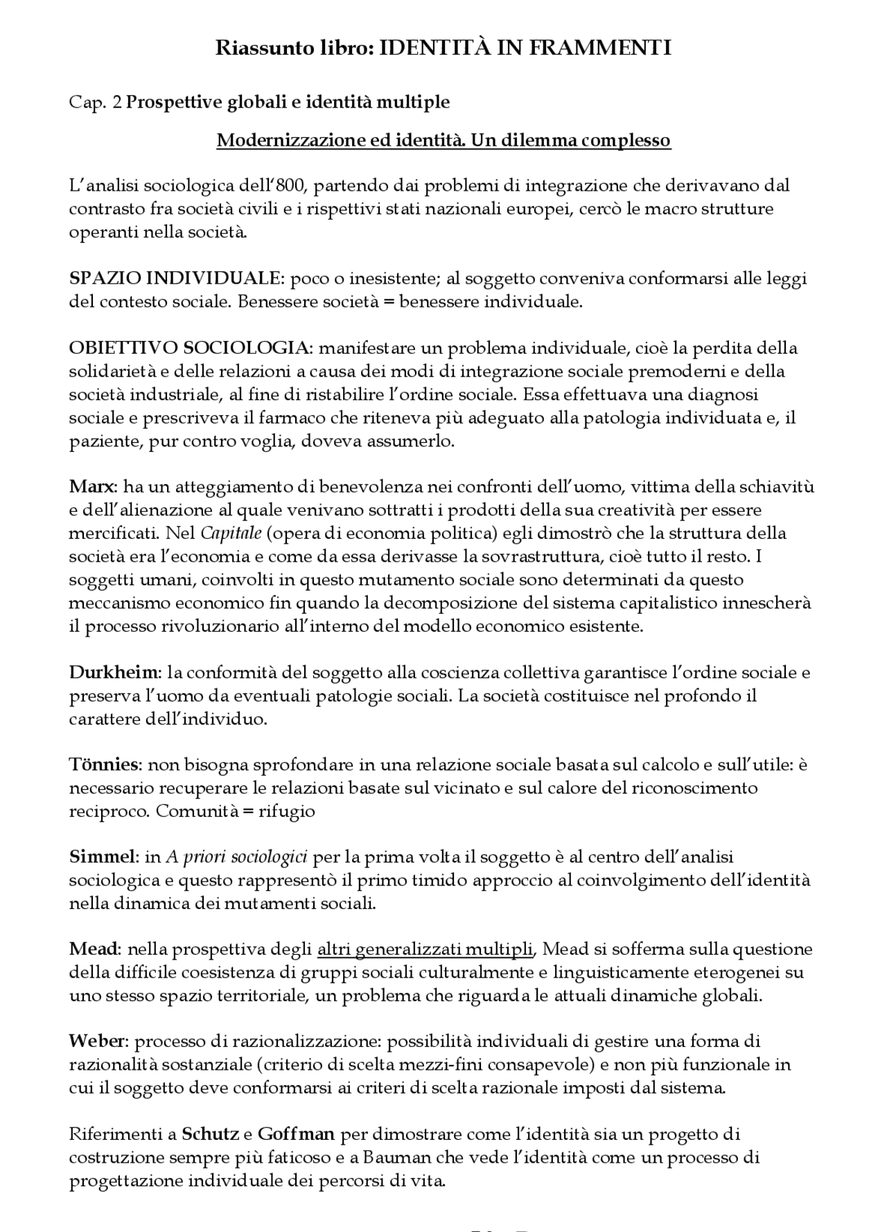 Identità In Frammenti Docsity