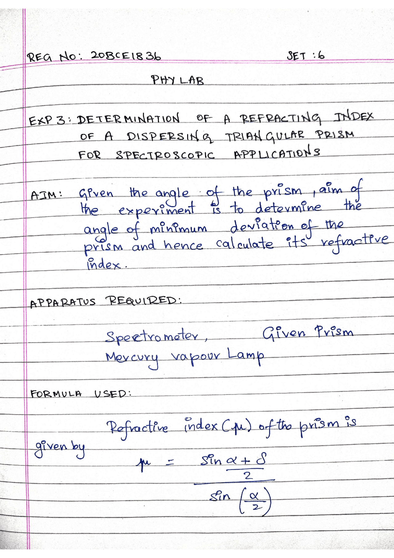Physics Lab Record Lab 6 Docsity