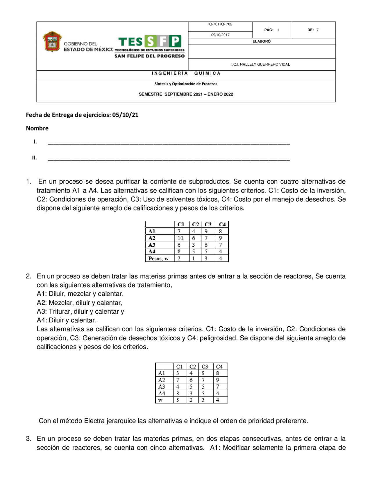 Ejercicios De Optimización De Procesos Exámenes De Técnicas De