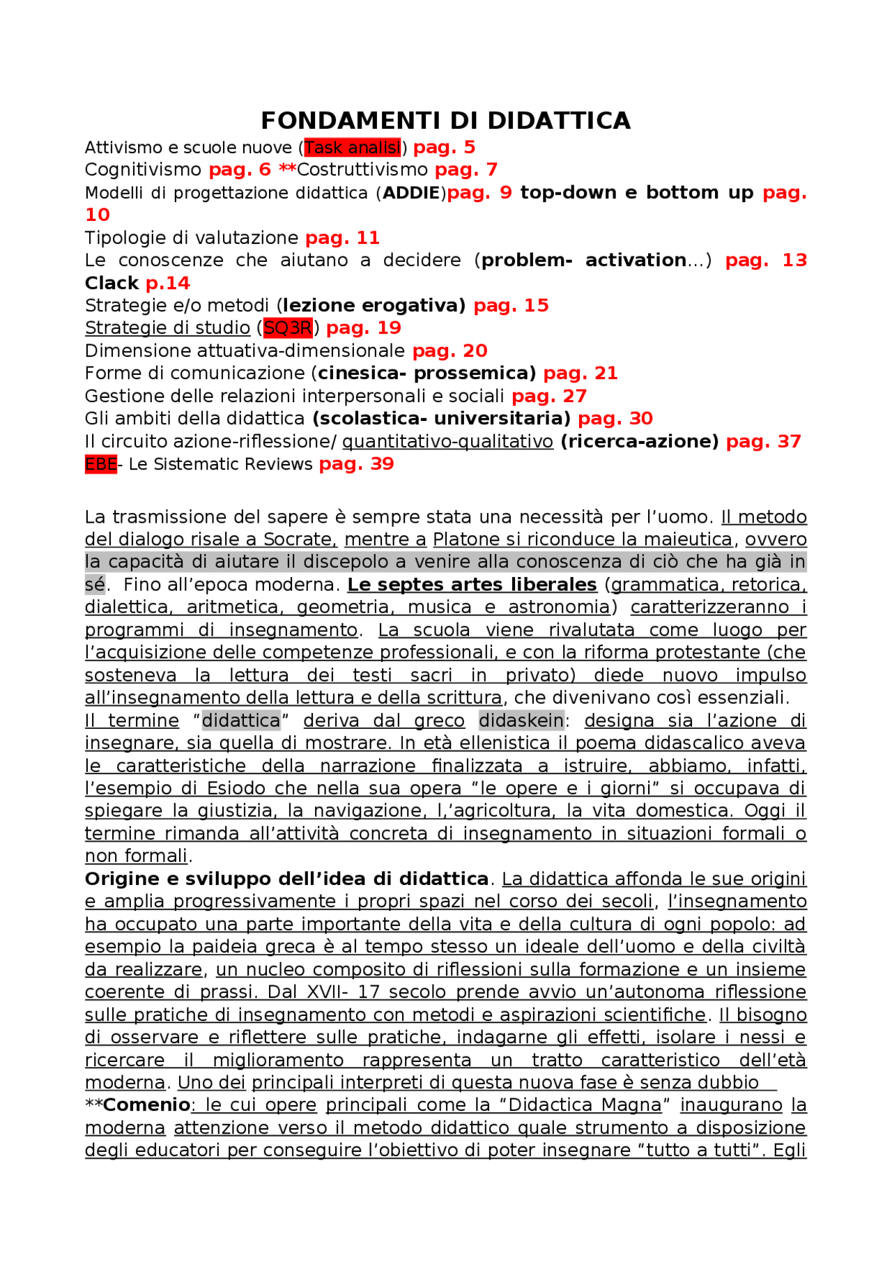 Fondamenti Di Didattica Docsity
