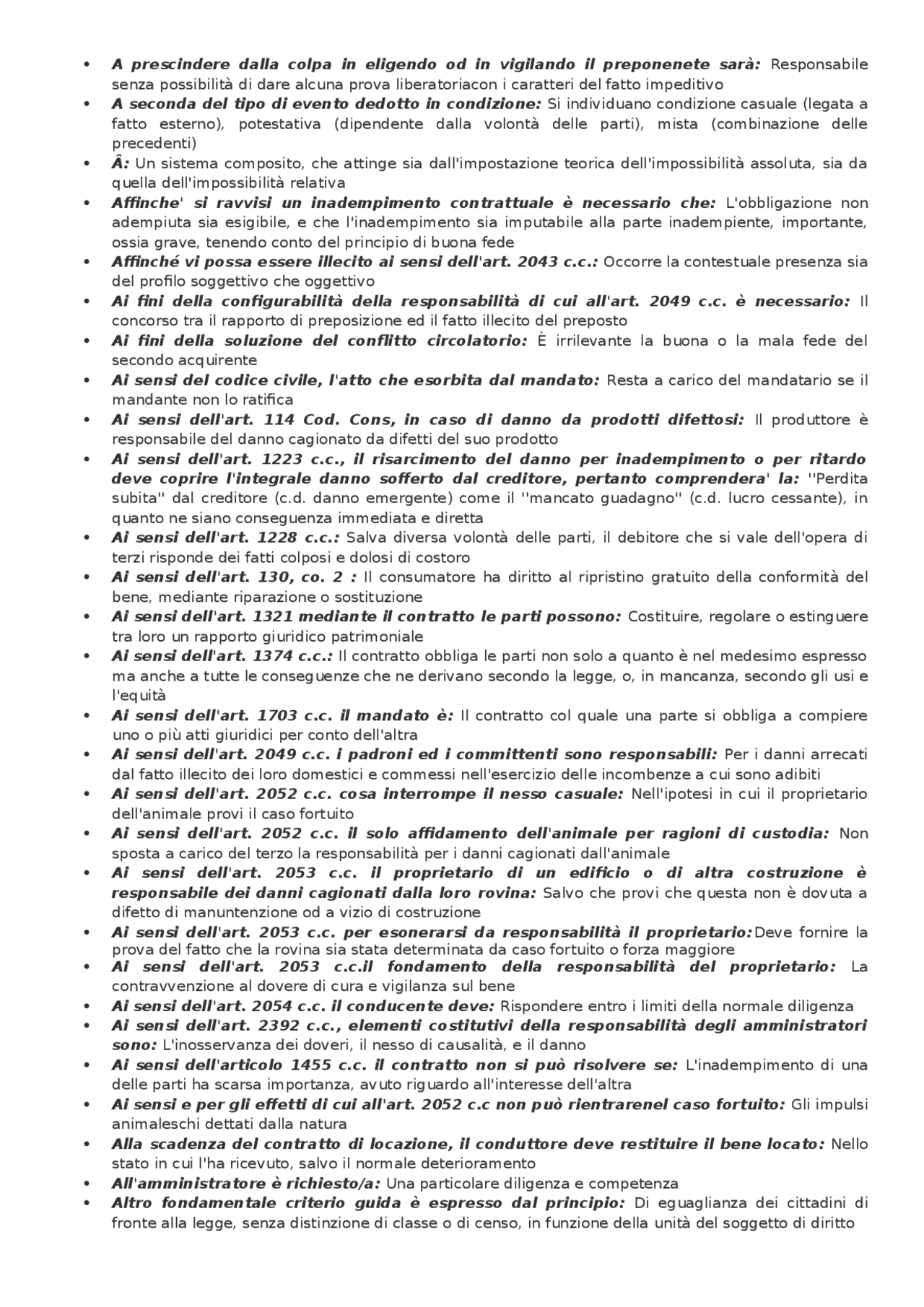 Quiz Diritto Civile Pegaso Docsity