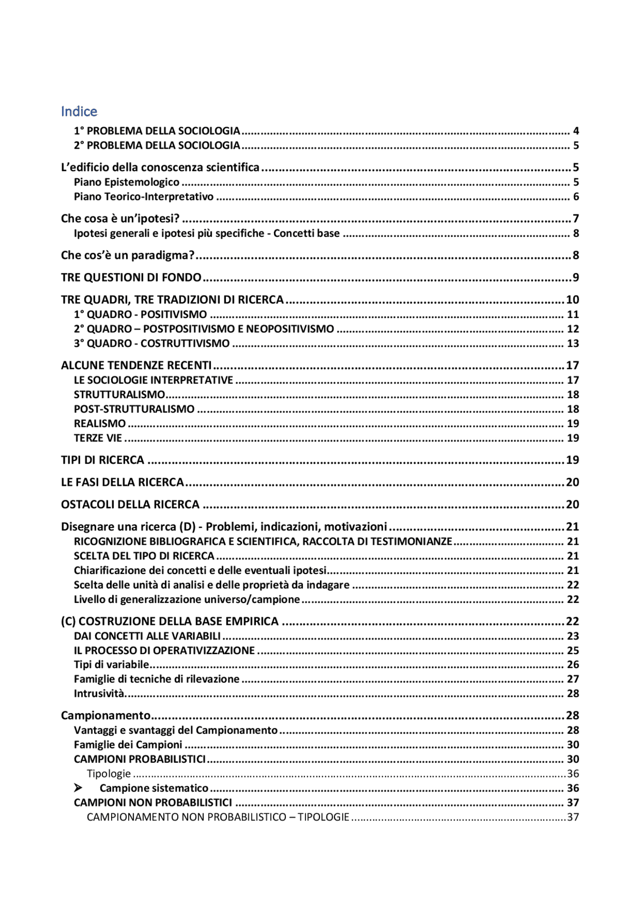 Appunti Completi Metodologia Docsity