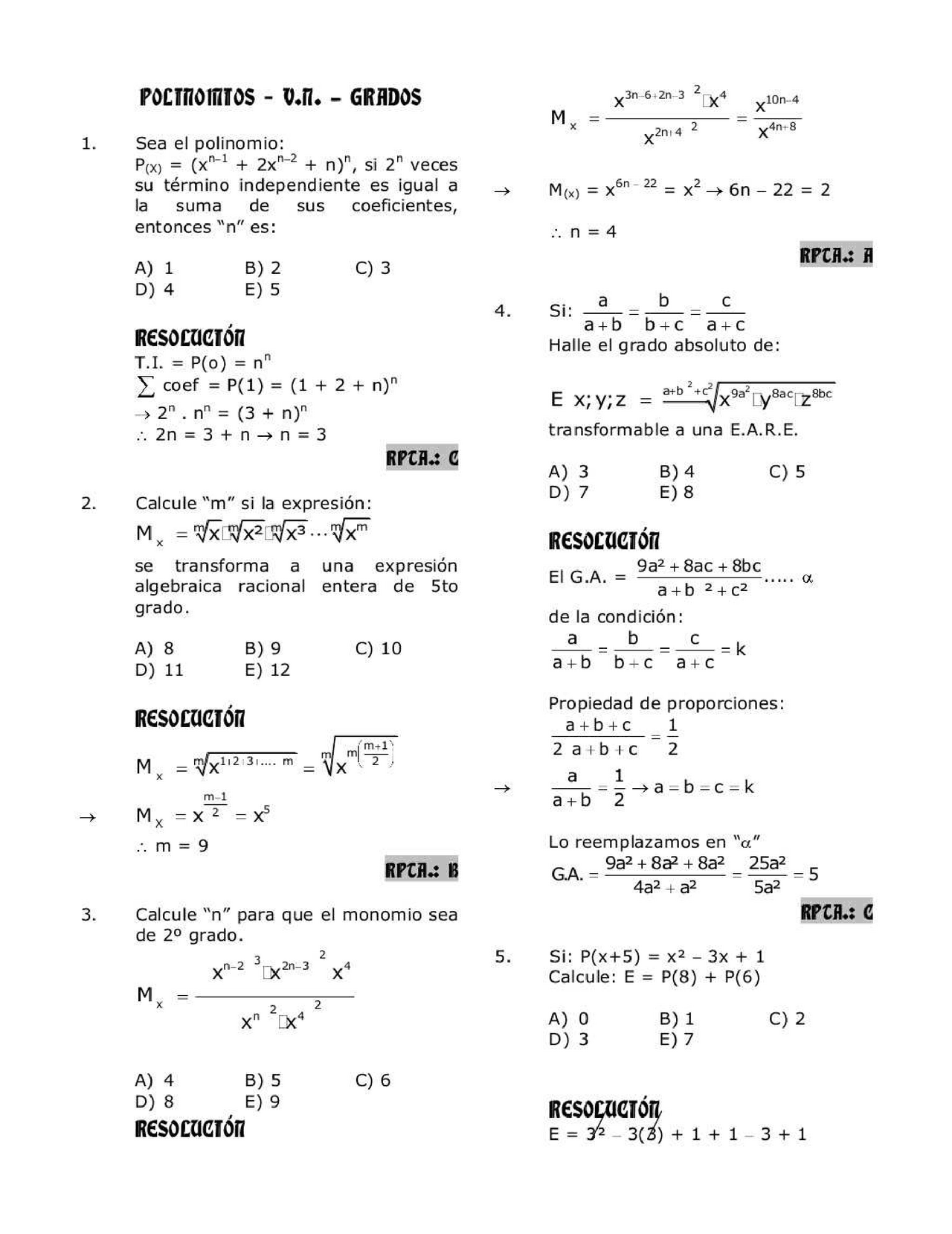 EJERCICIOS PROPUESTOS Y RESUELTOS PARA TU MATERIA - Docsity