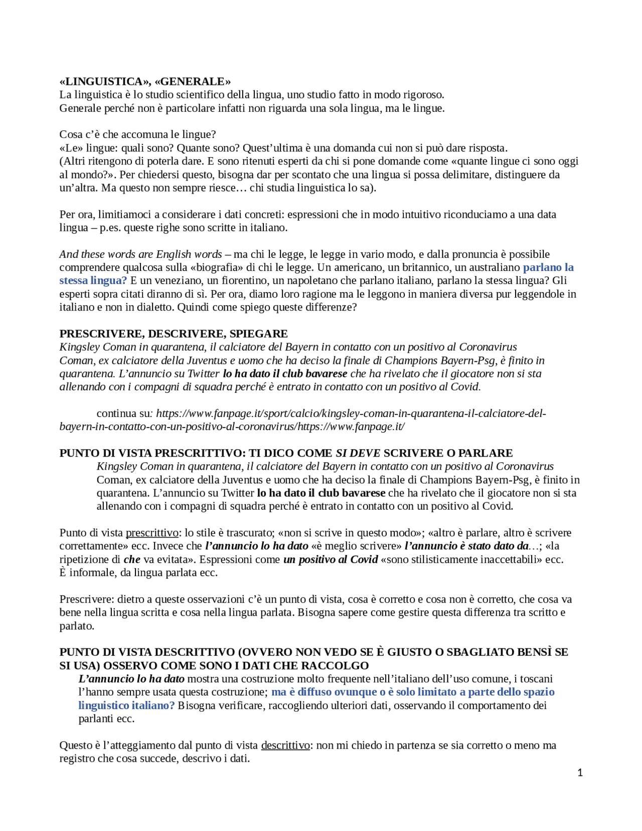 Linguistica Generale Gobber Docsity