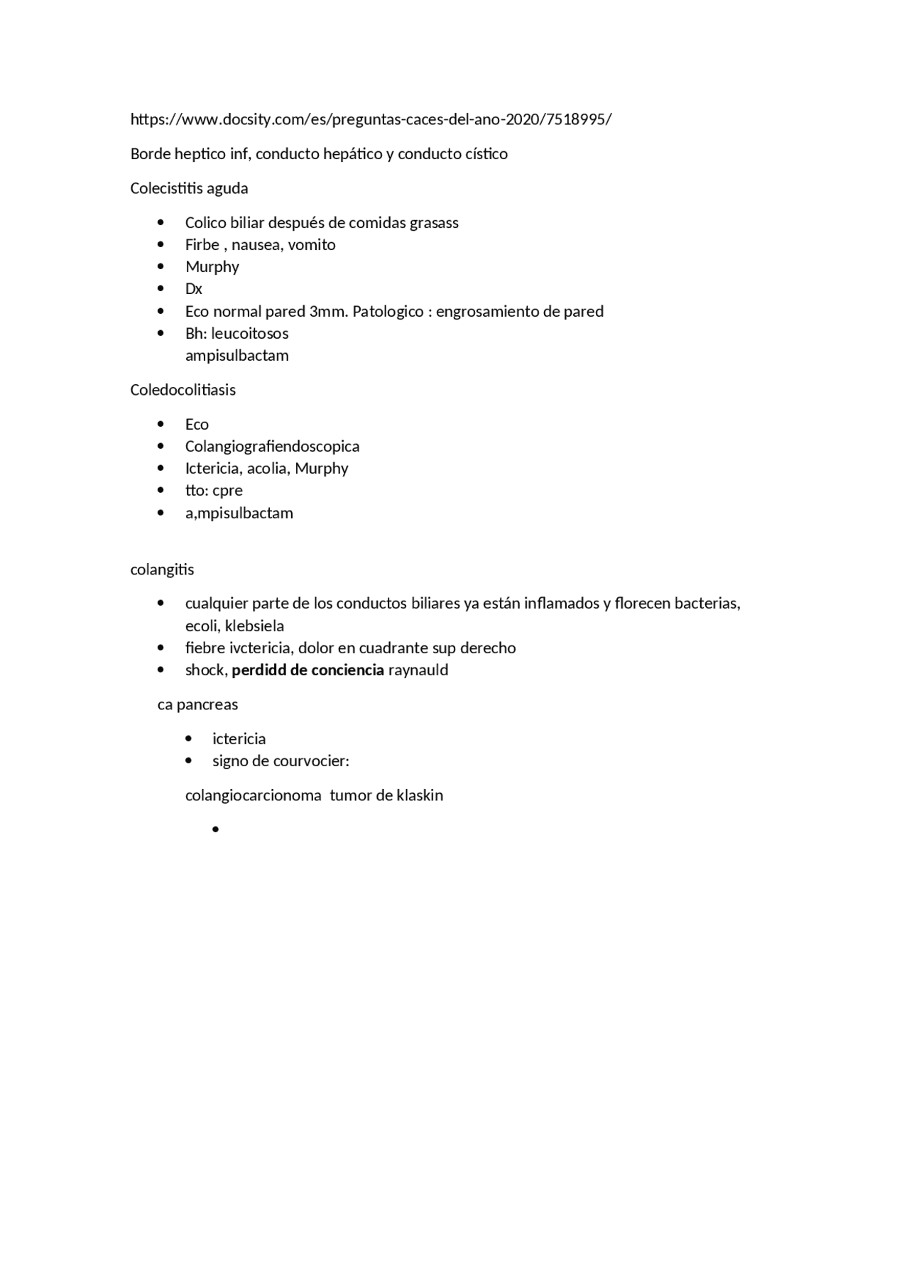 Preguntas sobre diagnóstico de enfermedades biliares en CACES 2020 | Resúmenes de Ciencias ...