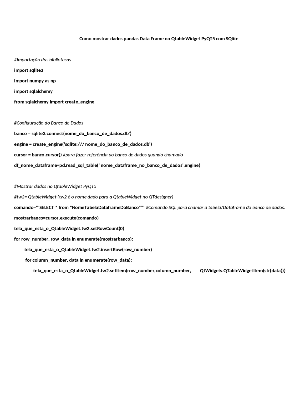 Como Mostrar Dados Pandas Data Frame No Qtablewidget Pyqt5 Com Sqlite 4483