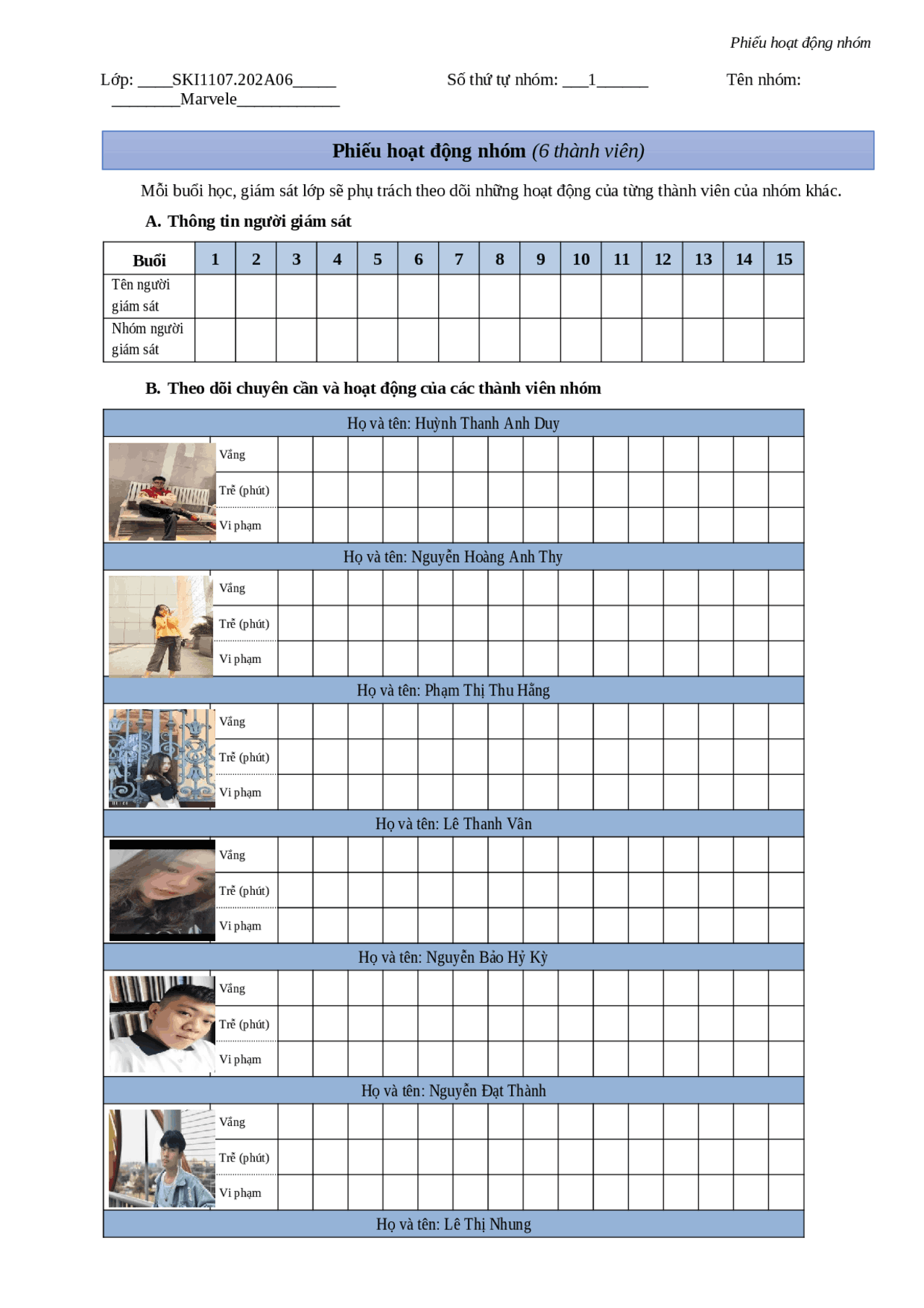 Group Activity Record Sheet for Class SKI1107.202A06 | Summaries ...