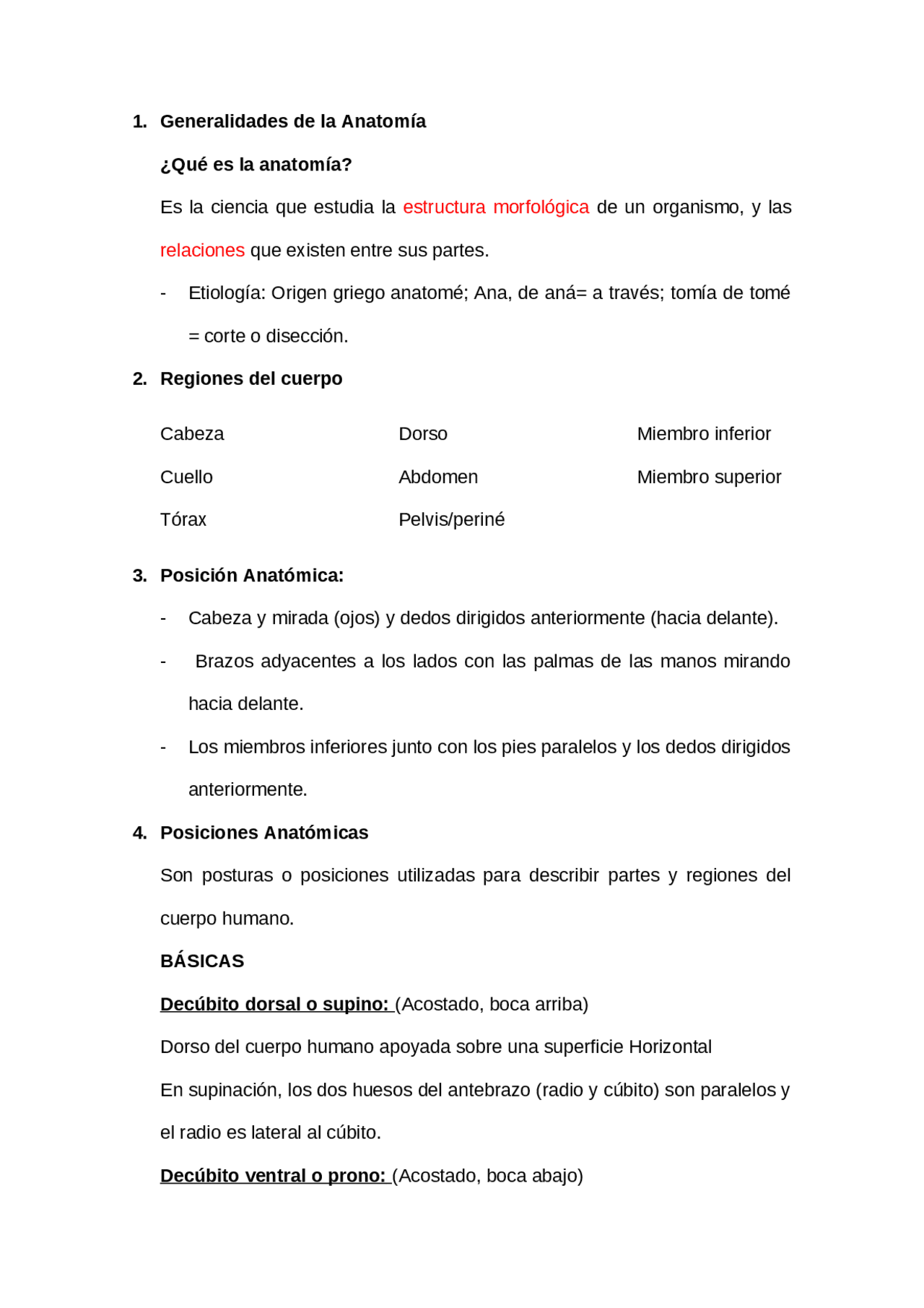 Anatomía Aplicada Y General Docsity