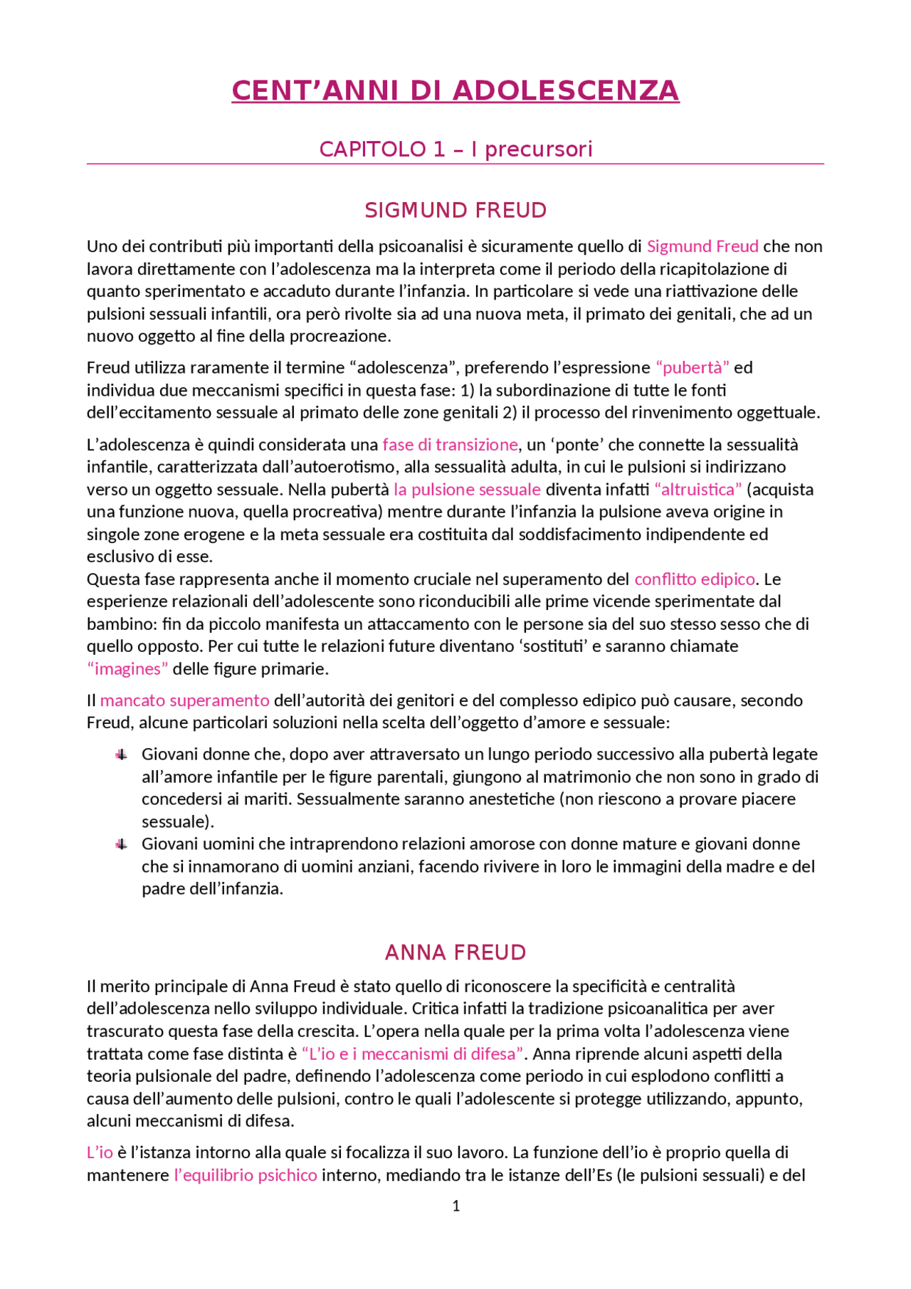 Riassunto Centanni Di Adolescenza Docsity