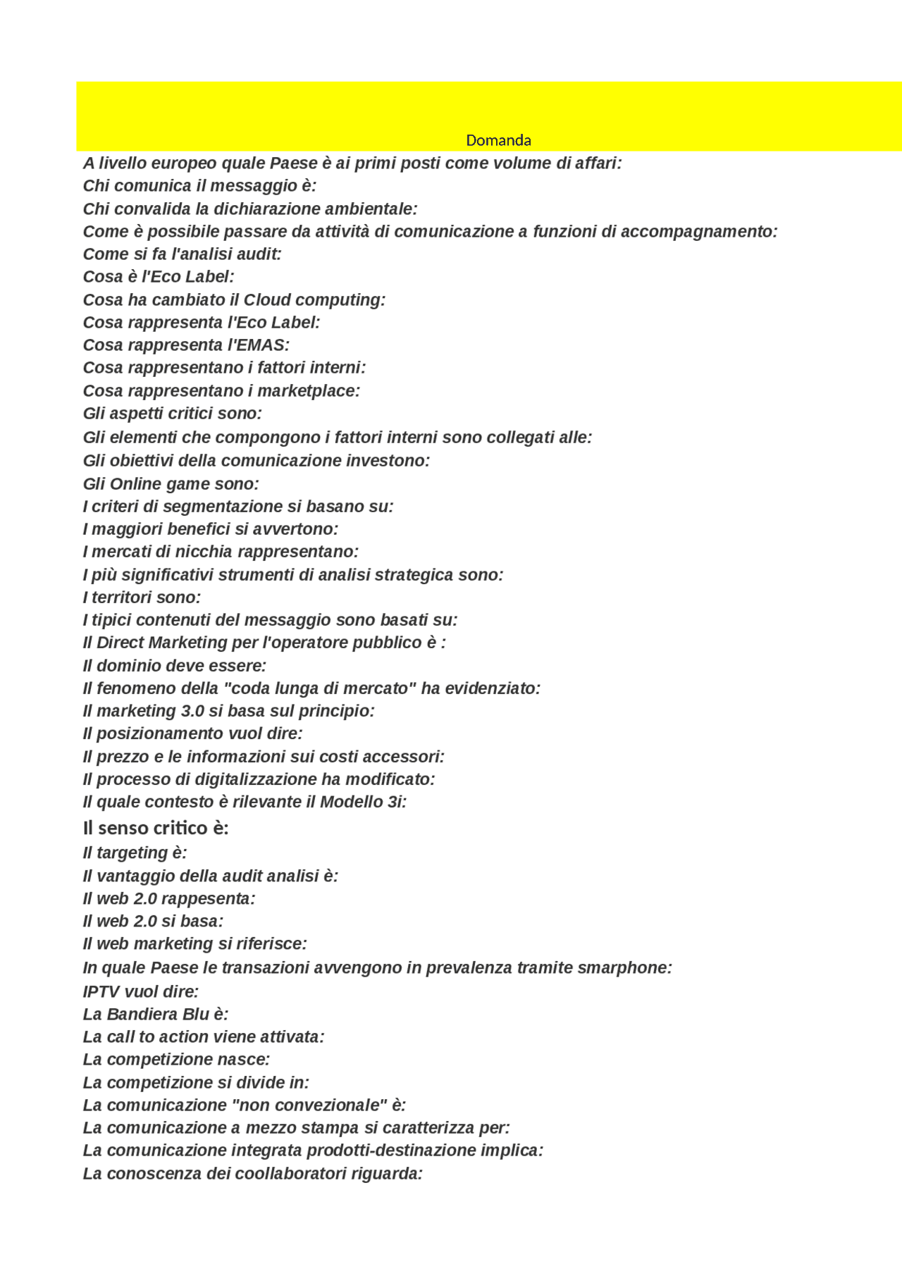 Strategia E Marketing Docsity