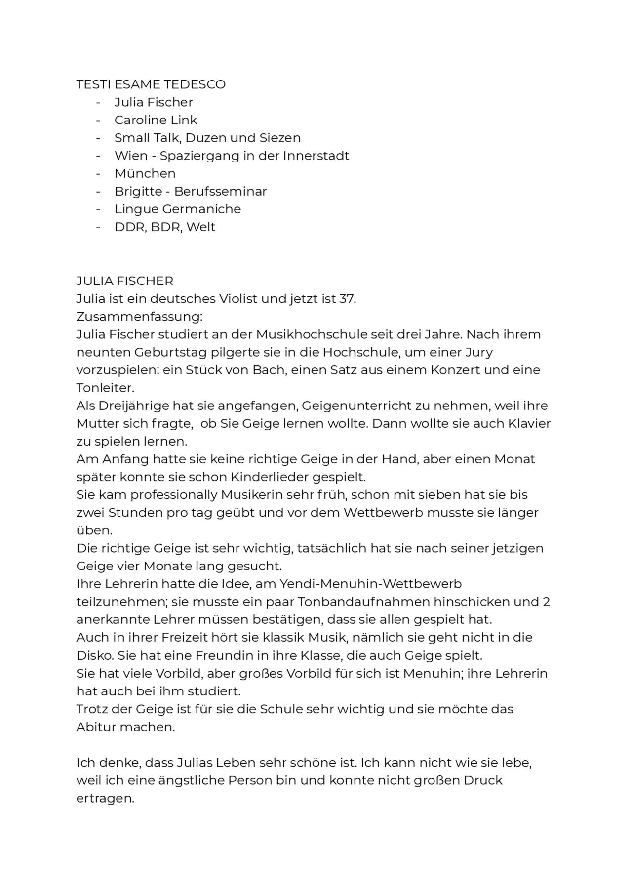 Testi Esame Orale Tedesco 1 Docsity