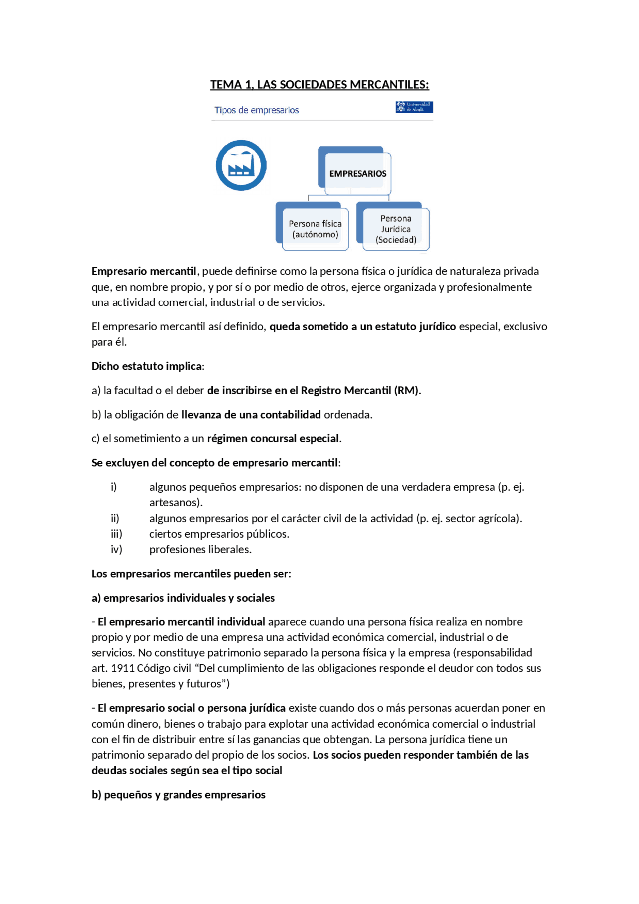 Tema 1 Derecho De Sociedades Docsity