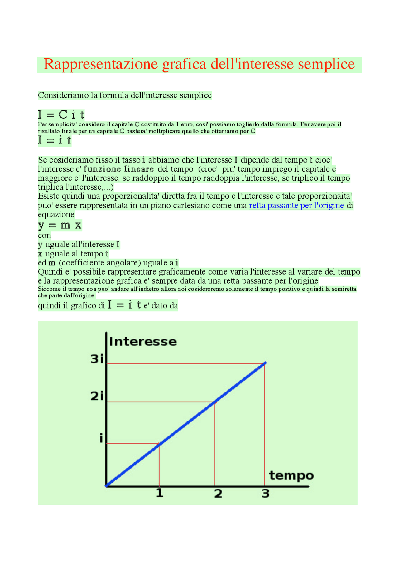 Rappresentazione grafica dell'interesse semplice | Slide di Matematica ...