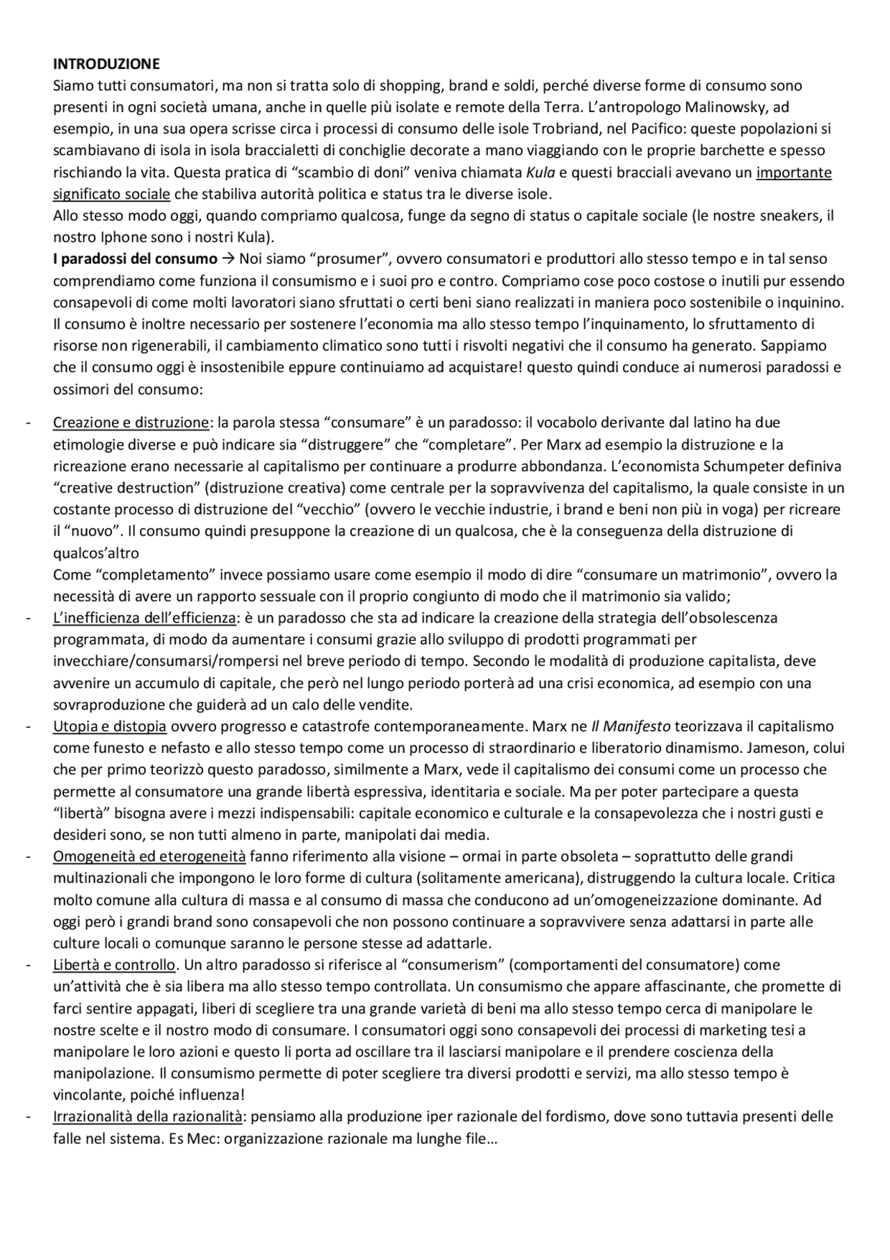 Riassunto Completo Consumption And Everyday Life Docsity