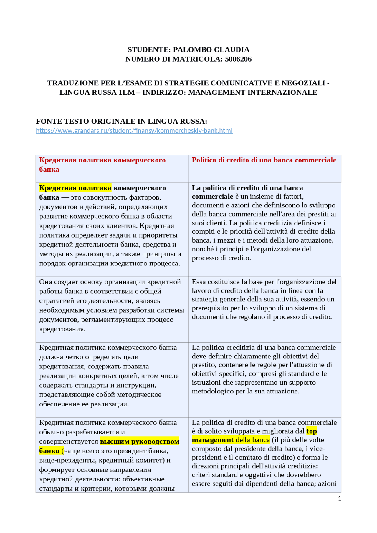 Traduzione Per Lesame Di Strategie Comunicative Docsity